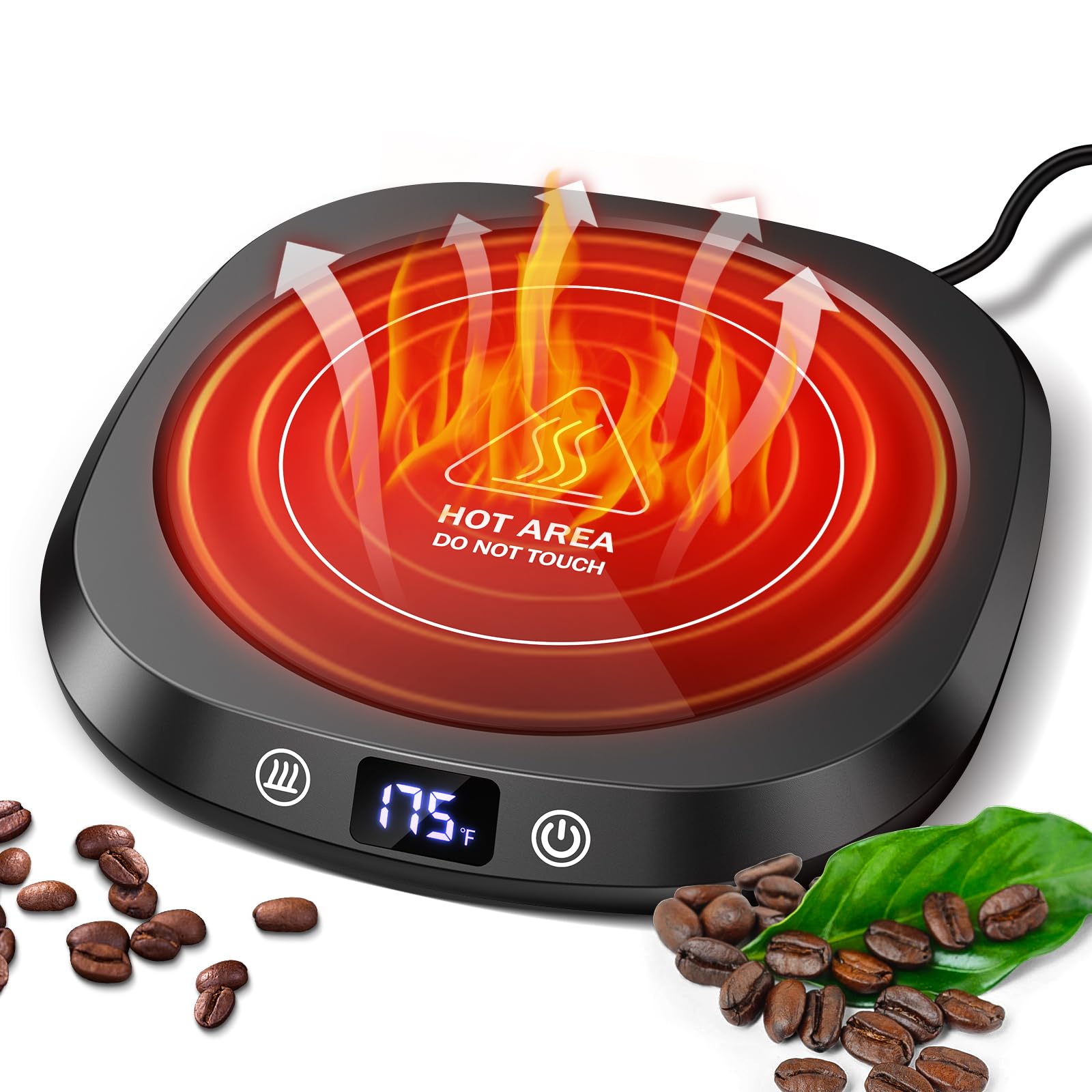 Coffee Warmer, New 4.4-in Heating Surface, 5 Temp Settings & Auto ...