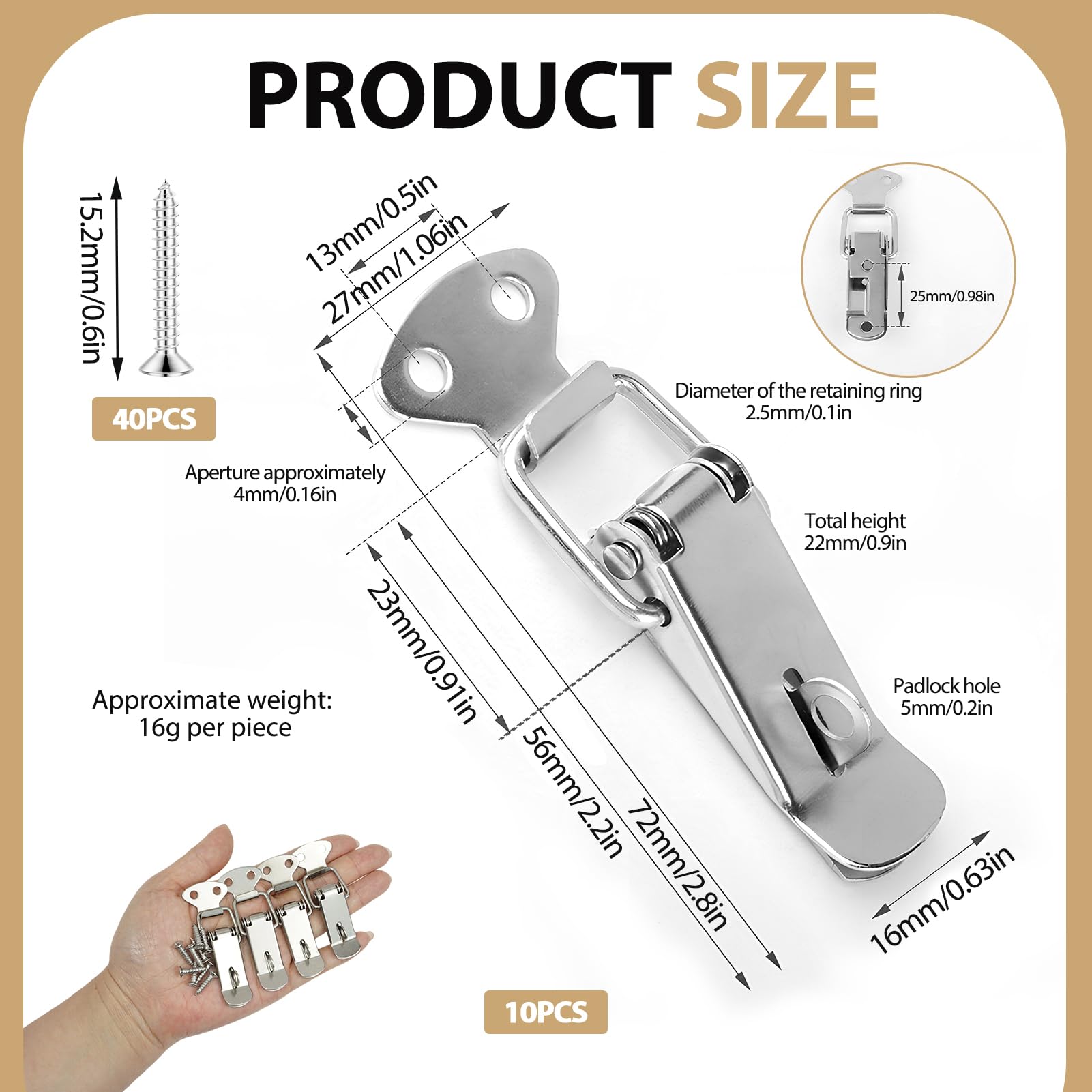 Latches And Catches Stainless Steel Spring Loaded Toggle Latch Silver ...