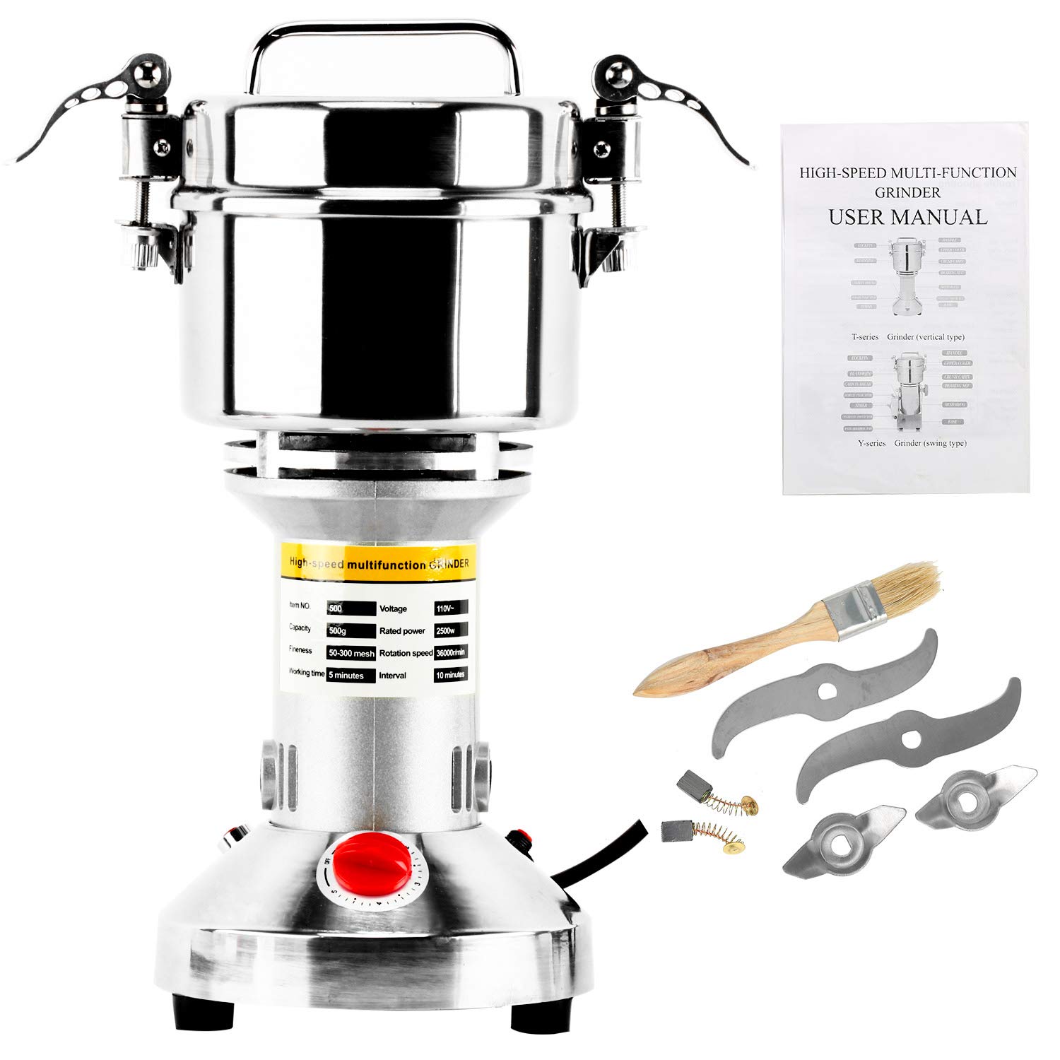 Amazon.com: Homend High Speed 500g Electric Grain Mill Grinder Powder ...