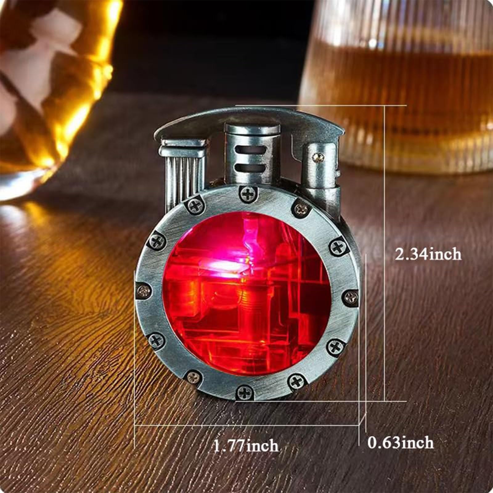 Dual Flame Lighter Brass Retro Butane Lighter - Adjustable Soft Flame ...