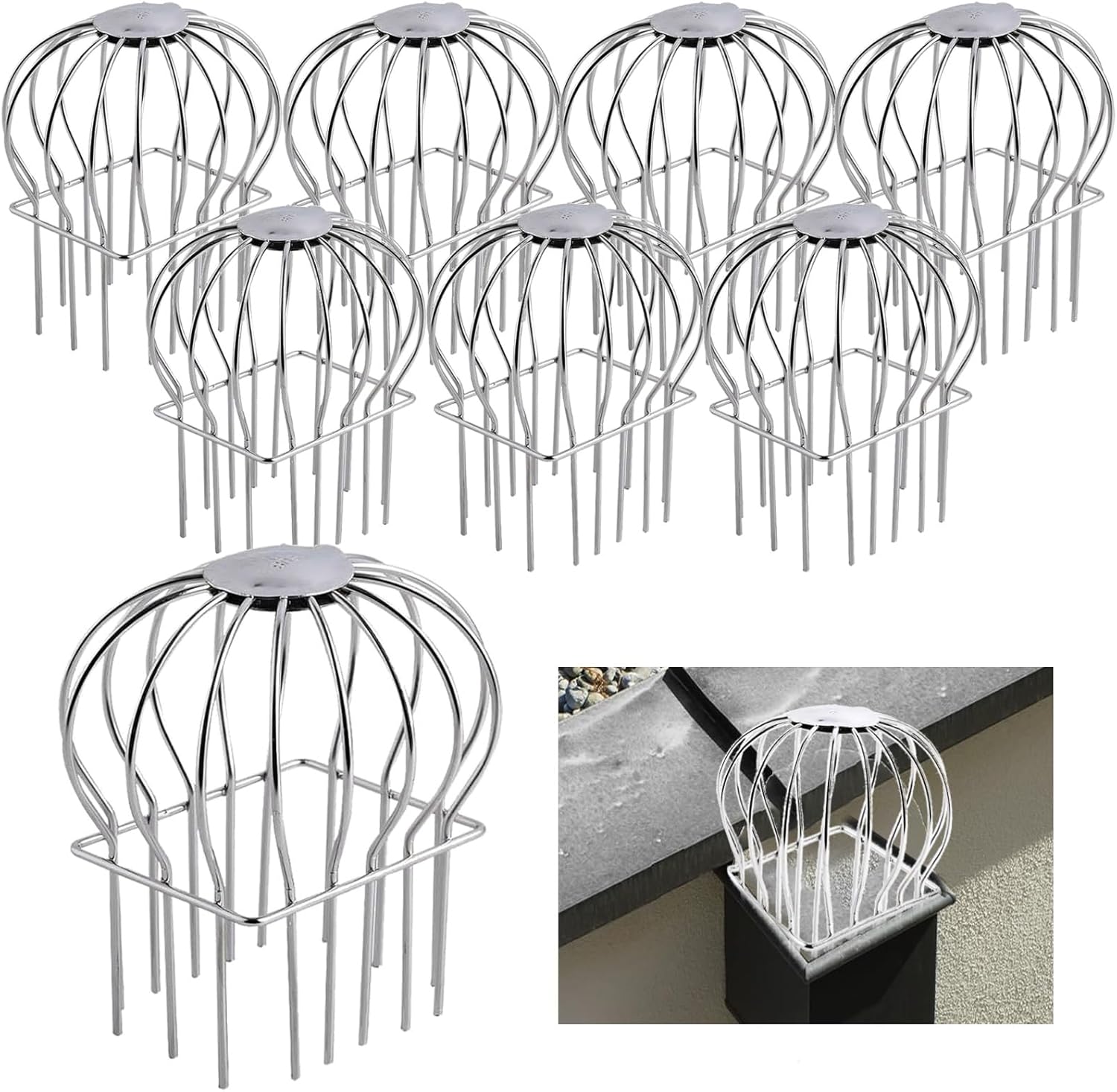 8 Pcs Gutter Guard, Rain Gutter Filter, Large 9x14cm (3.5x5.5in ...