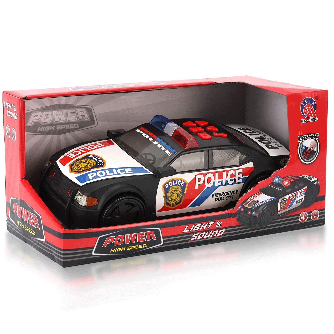 Liberty Imports Motorized Police Cruiser Kids Toy Cop Car Electric ...