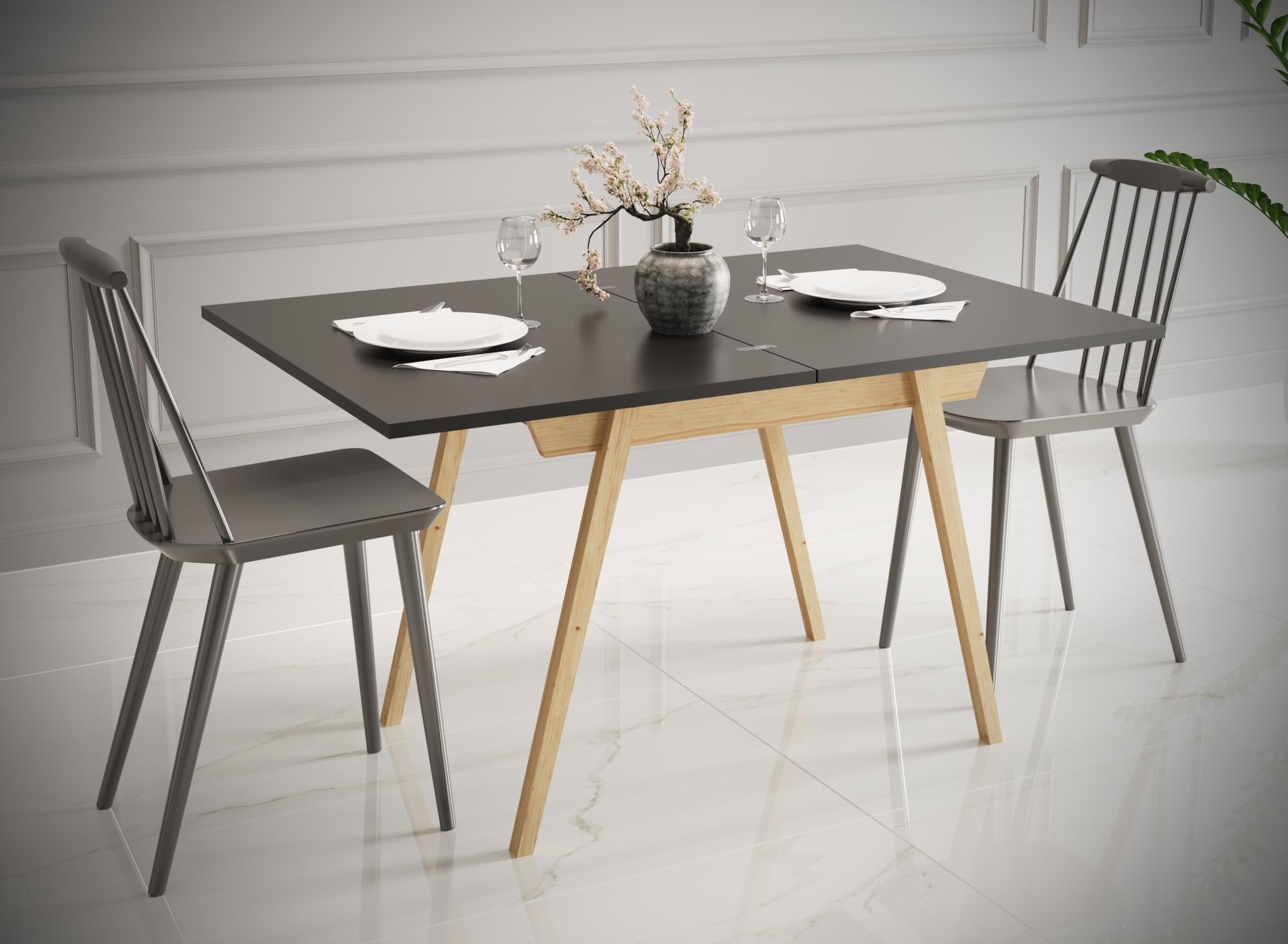 Handy Bear Ottara Wooden Extendable Dining Table - Up to 6 Seats ...