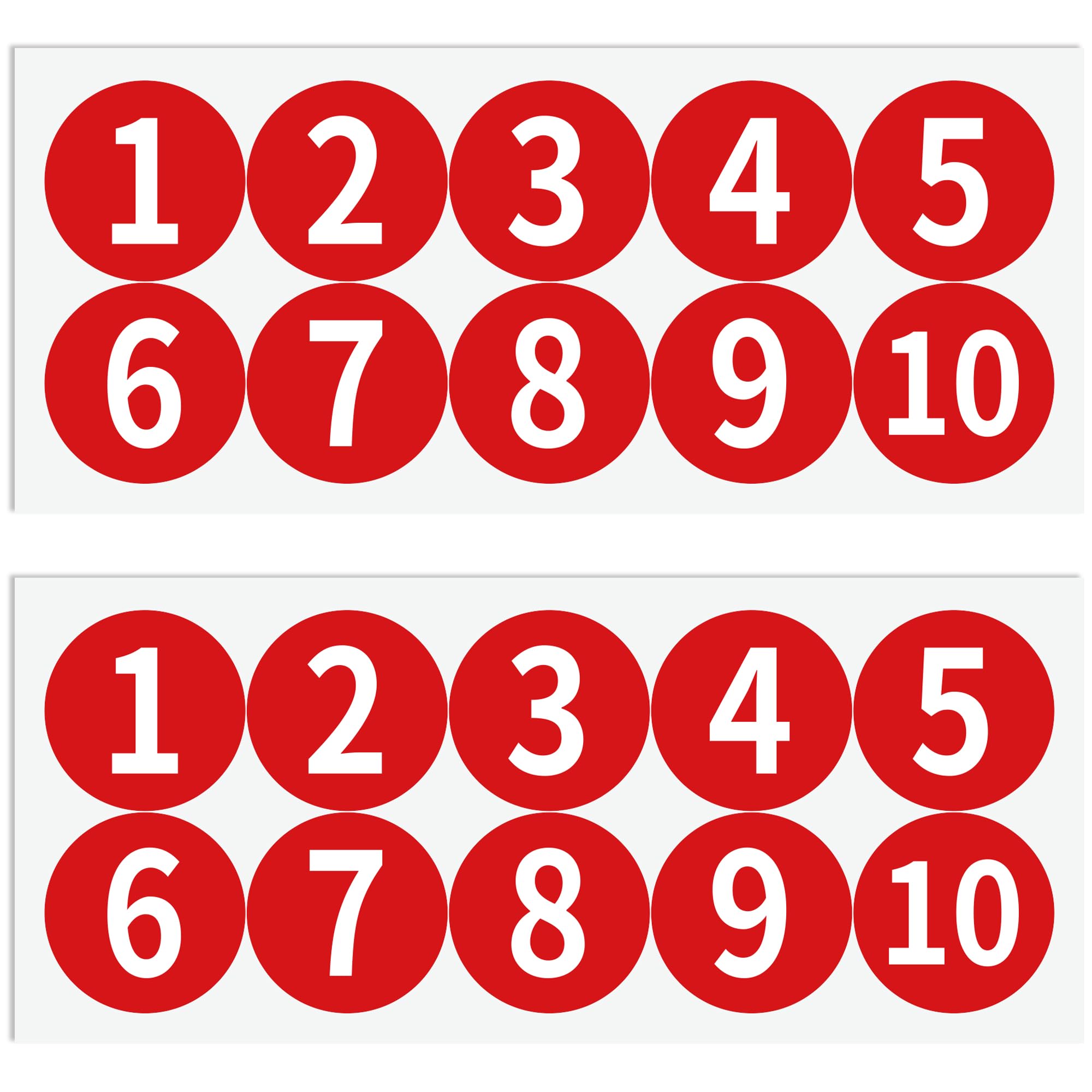 Amazon.com : 20 PCS Self Adhesive Number Stickers 1-10, 1.4 in Red Anti ...