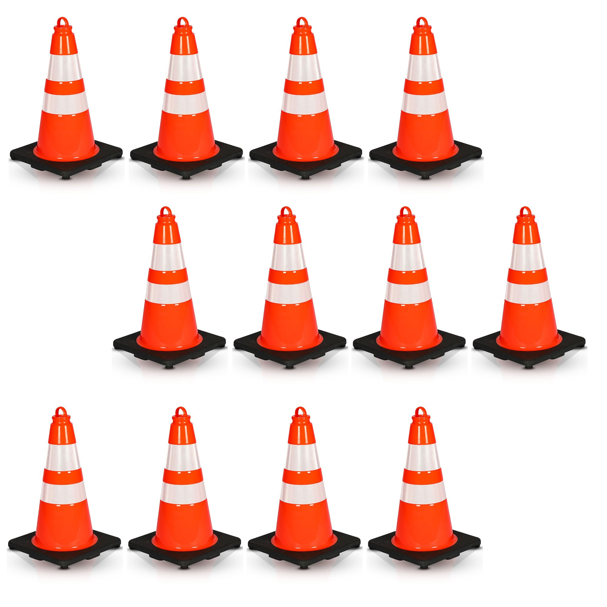 Amazon.com: Pyle 12-Pack Traffic Safety Cones 18" inch High Visibility ...