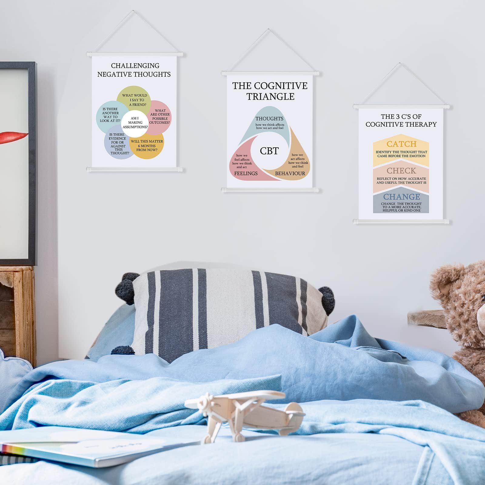 Snapklik.com : 3 Pcs Challenging Negative Thoughts Therapy Office Decor ...