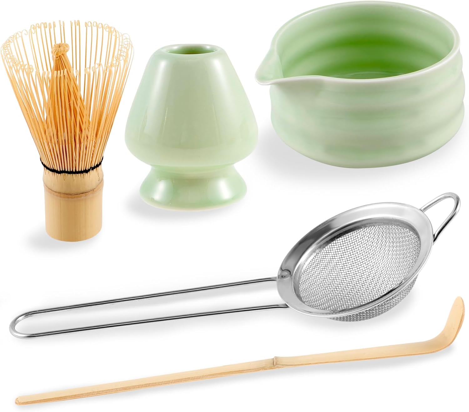 Amazon.com: Matcha Whisk Set, 5 Pcs Matcha Kit - Matcha Bowl with Spout ...
