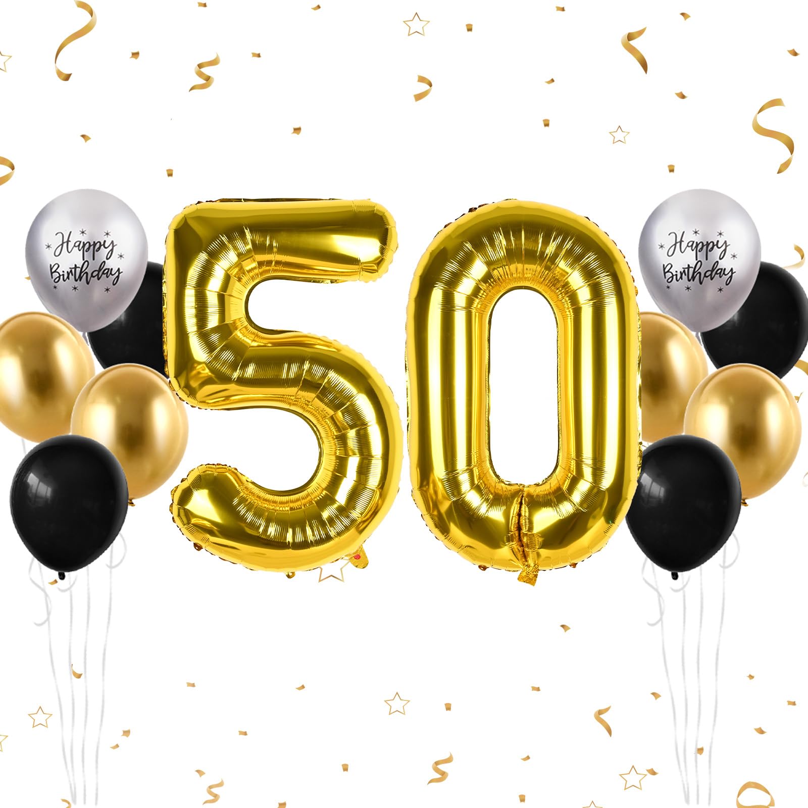 Snapklik.com : 40 Inch Gold Number 50 Balloon, 50th Birthday Balloons ...