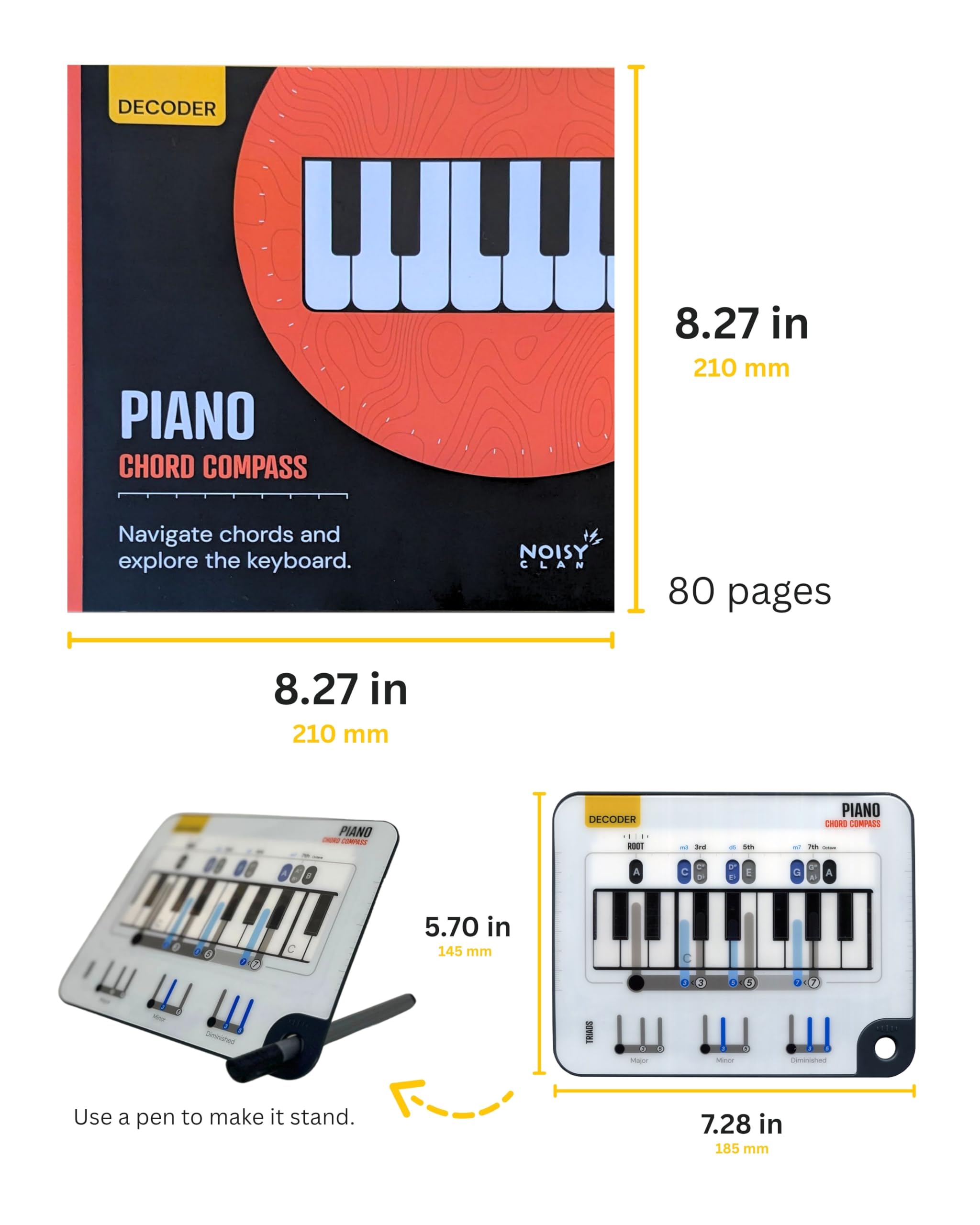 Snapklik.com : Piano Chord Learning Tool - Piano Compass And Book ...