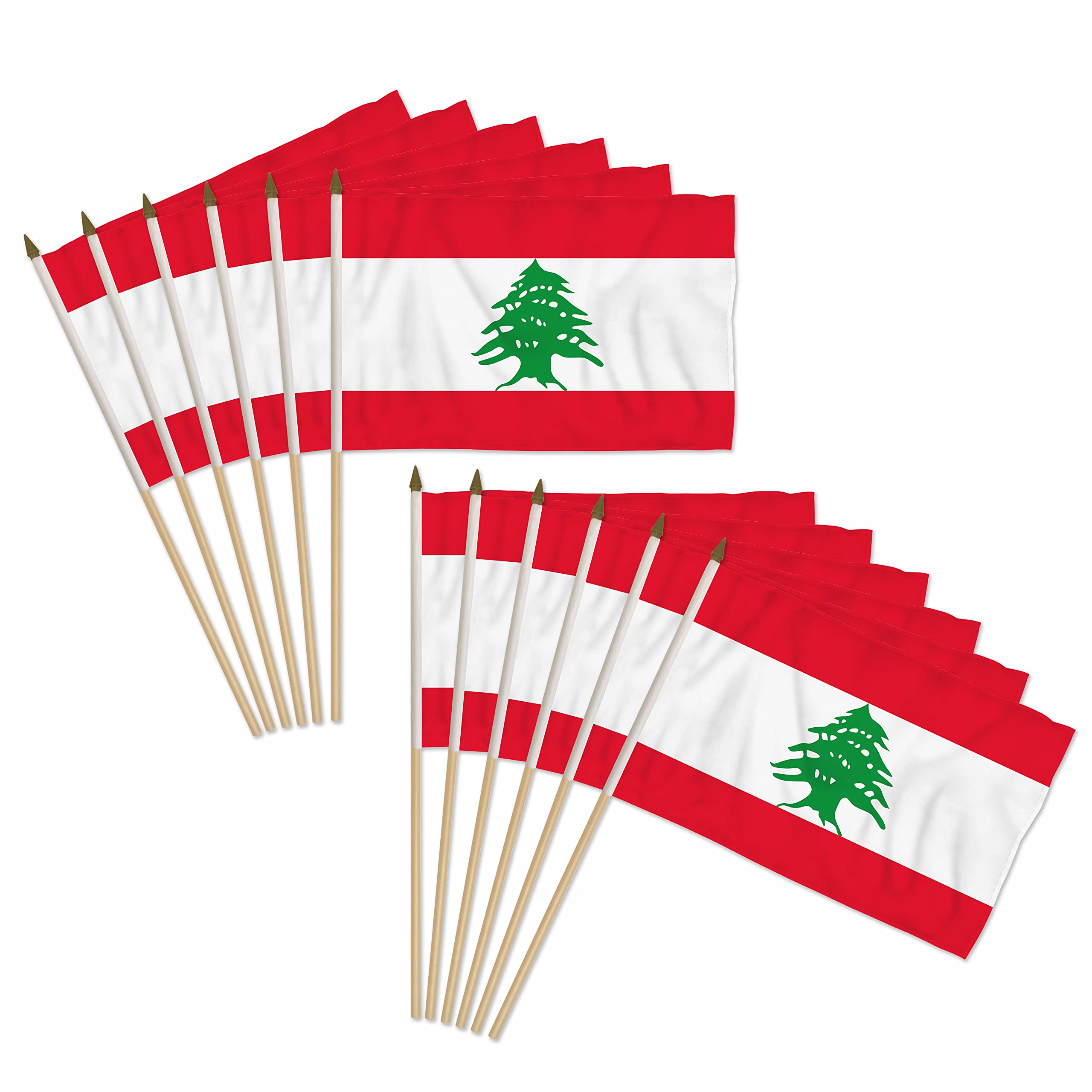 Amazon.com: Lebanon 12x18in Stick Flag - 1 dozen pack : Office Products