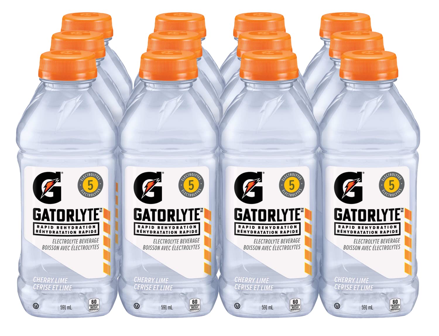 Gatorade Gatorlyte Cherry Lime Electrolyte Beverage, 591 mL Bottles, 12 ...