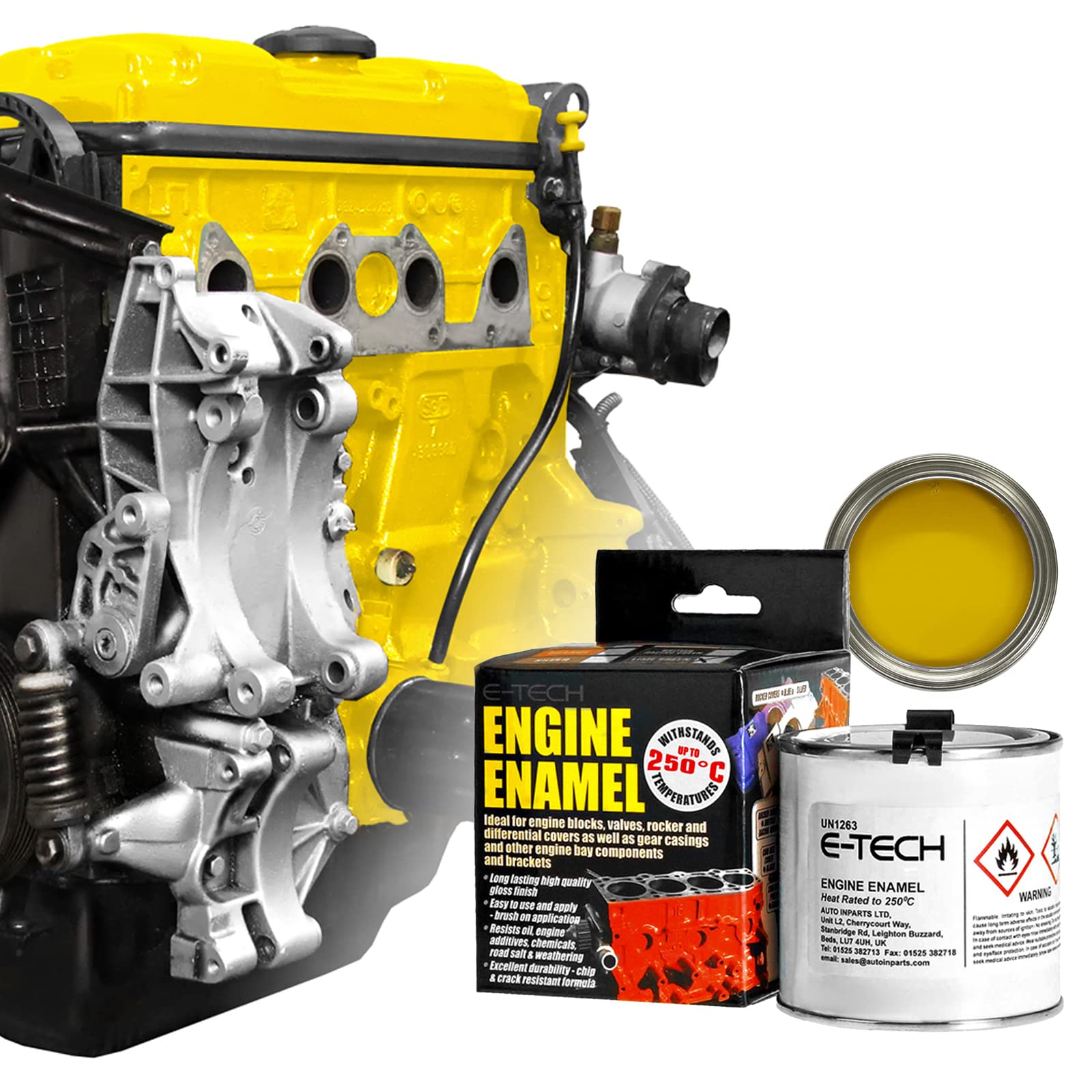 E Tech Yellow Car Bike Engine Enamel Paint 250ml | Desertcart INDIA