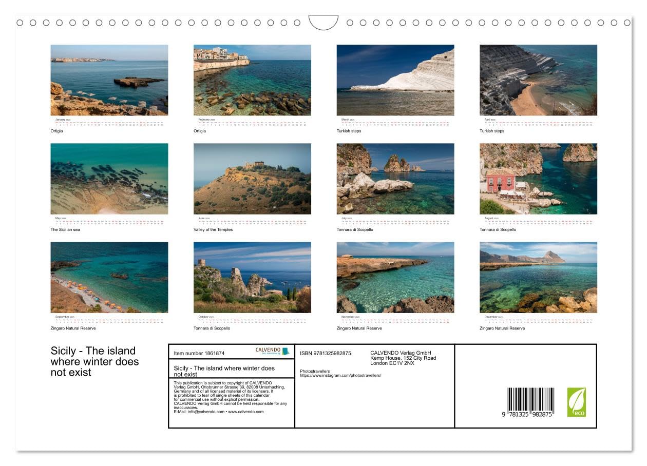 Wall Calendars 2015 Sicily 2025 Calendar Sicily Printable Etsy UK