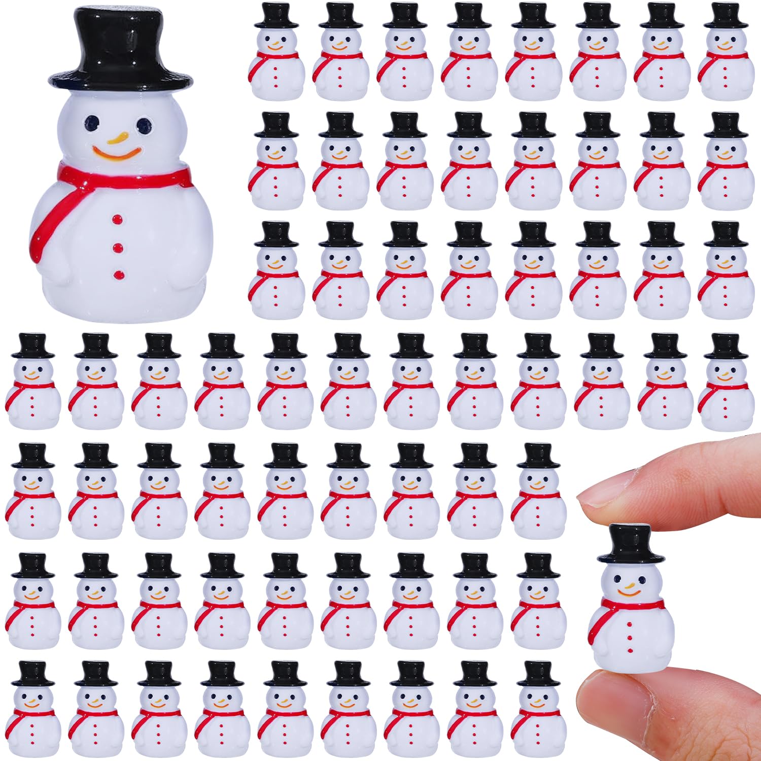 Amazon.com: QAUYETM 75 Pcs Mini Snowman Figurines Christmas Miniature ...