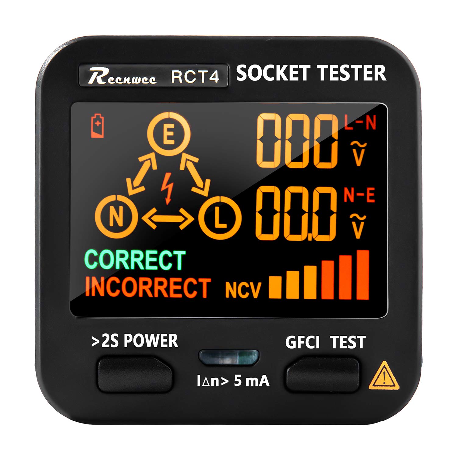 Buy Reenwee Outlet Tester EBTN LCD with Voltage Display, GFCI ...