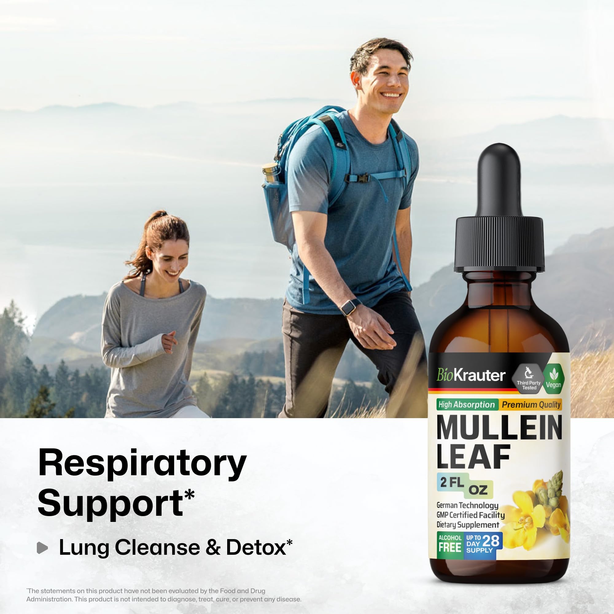 Snapklik.com : Mullein Drops For Lungs - Mullein Leaf Tincture - Lung ...