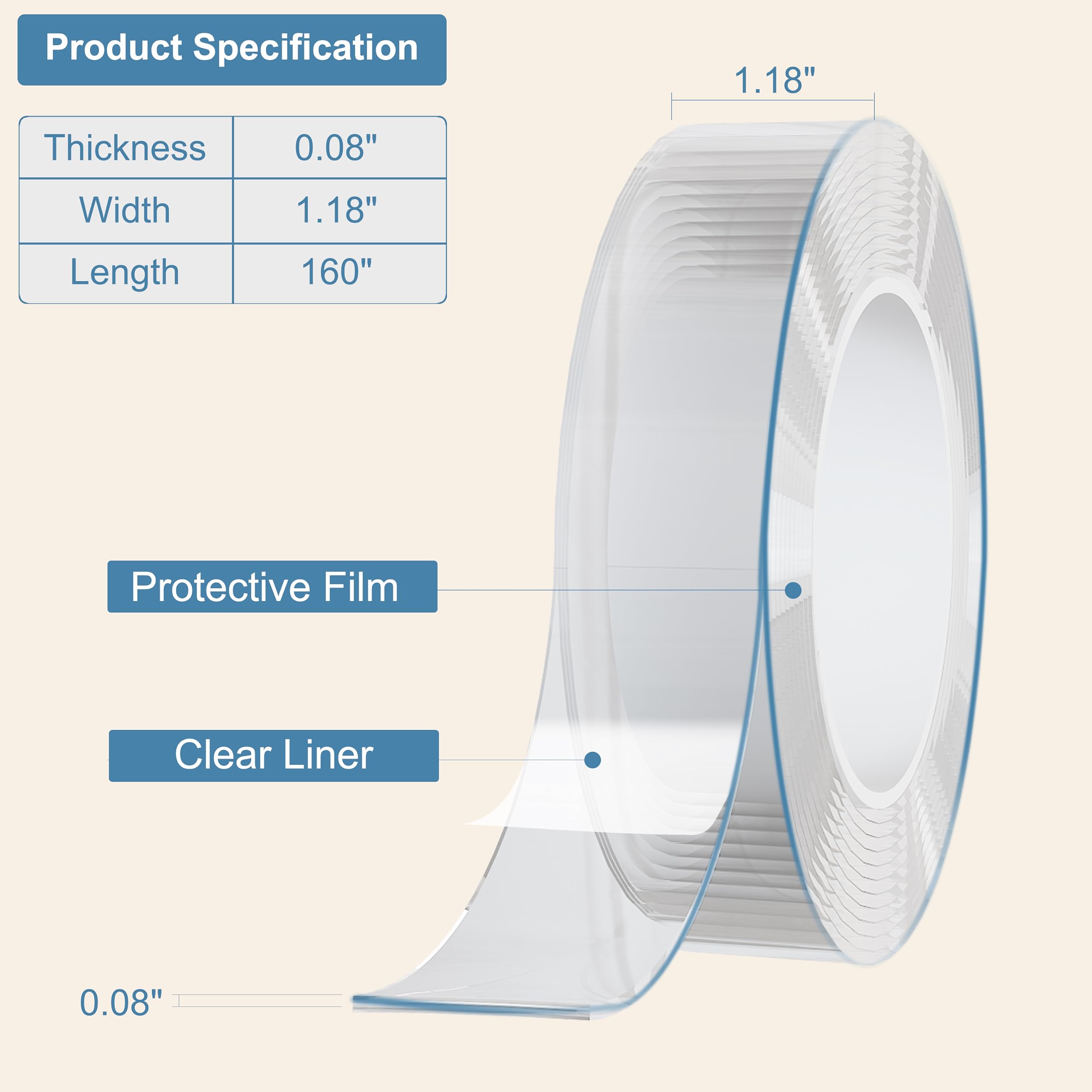 Snapklik.com : Honmein Double Sided Tape Heavy Duty, Nano Mounting Tape ...