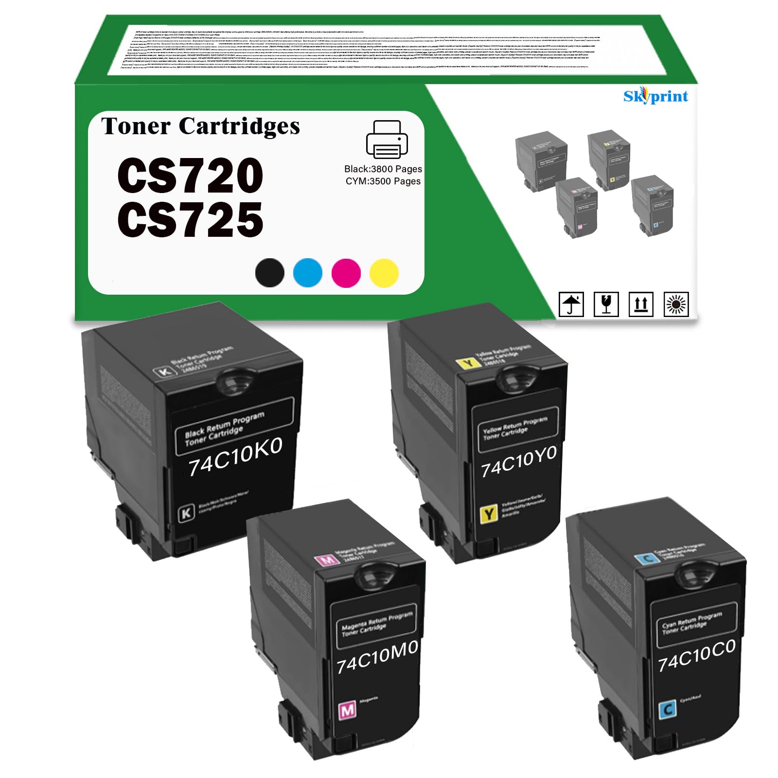 Amazon.com: CX720 CS720 XC725 Toner Cartridges Set Compatible with ...