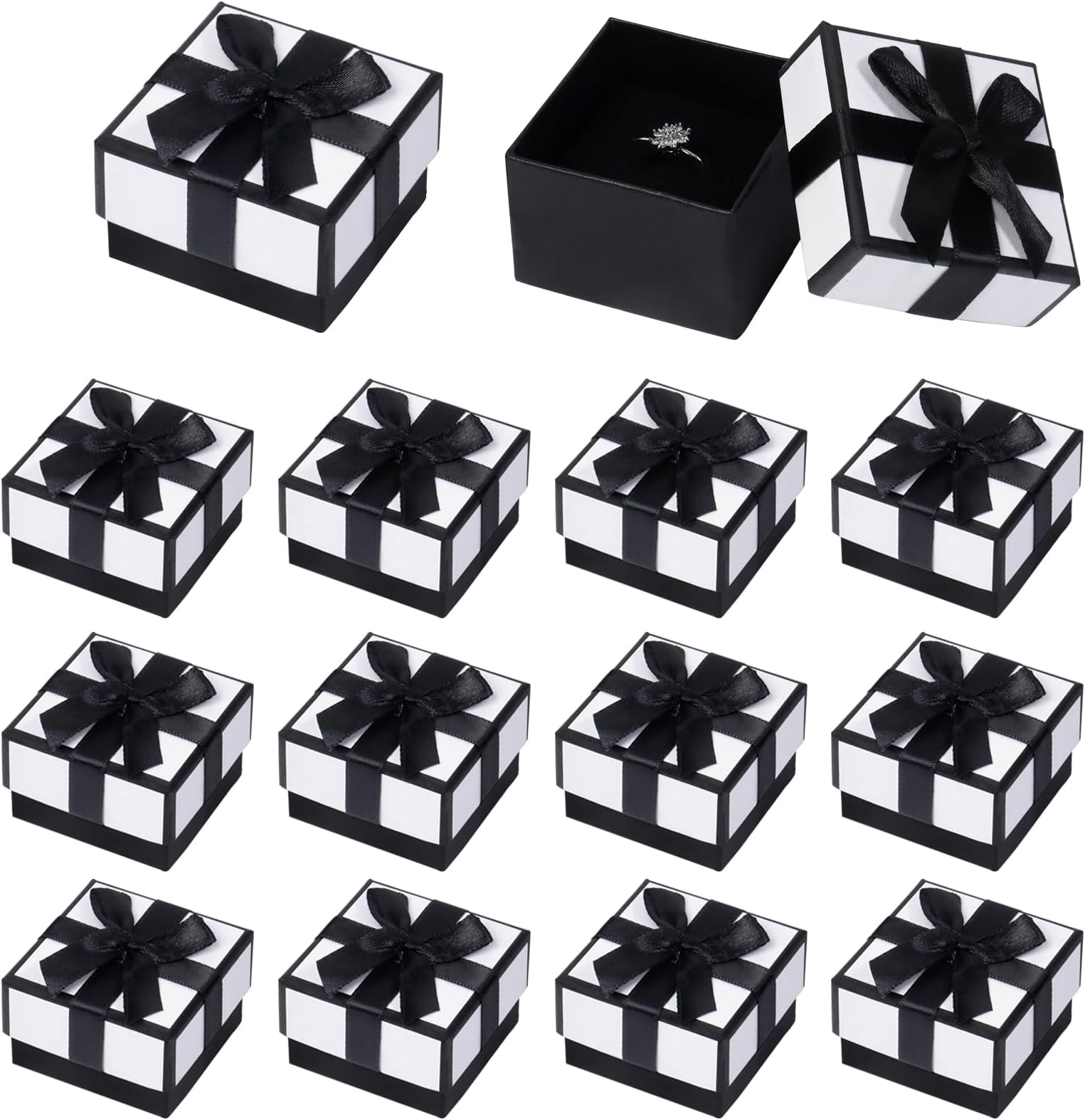 18 Pack Jewellery Ring Gift Boxes, 4 x 4 cm Gift Boxes Bulk for ...