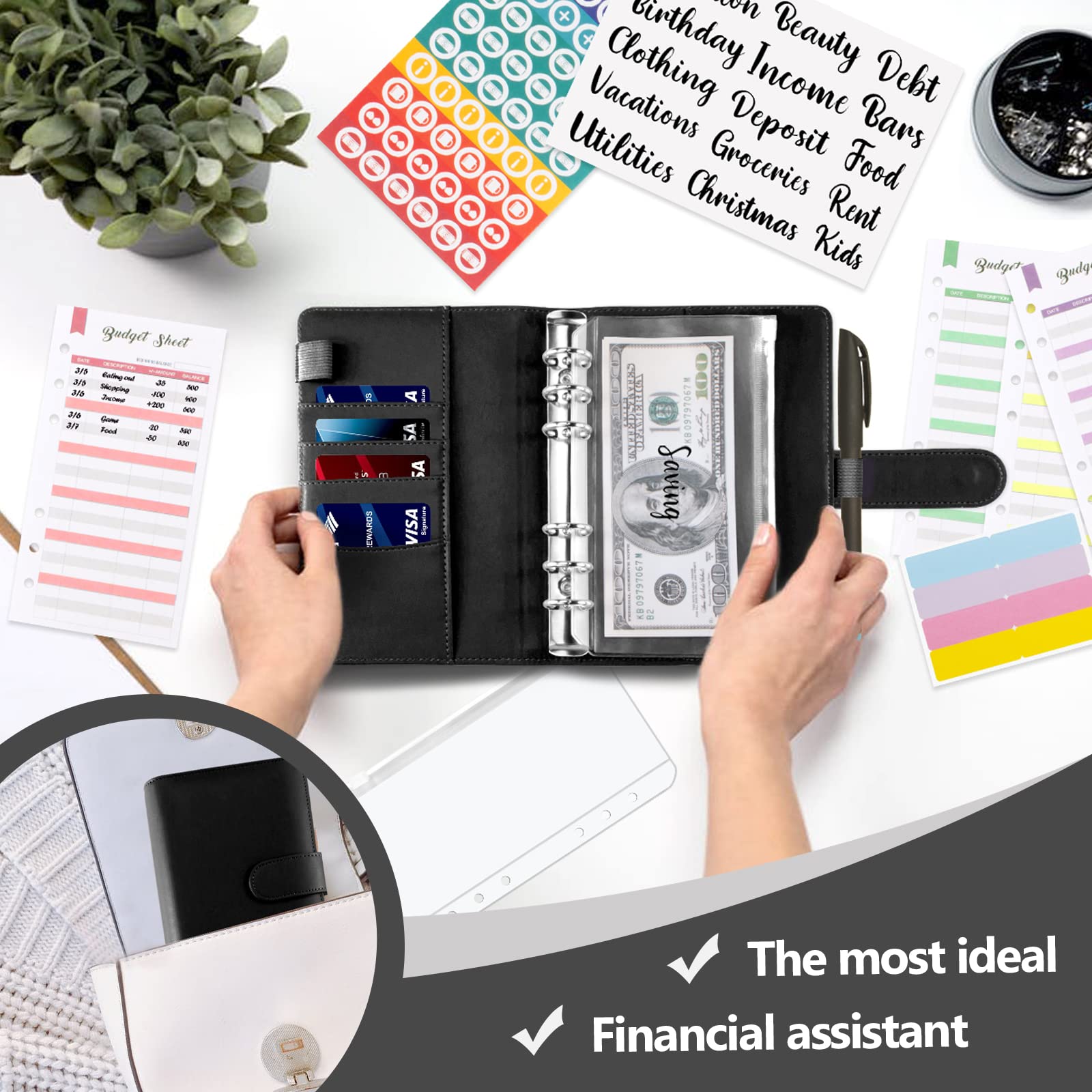 Buy Nicecho Budget Binder, Money Organizer Cash Envelopes for Budgeting ...