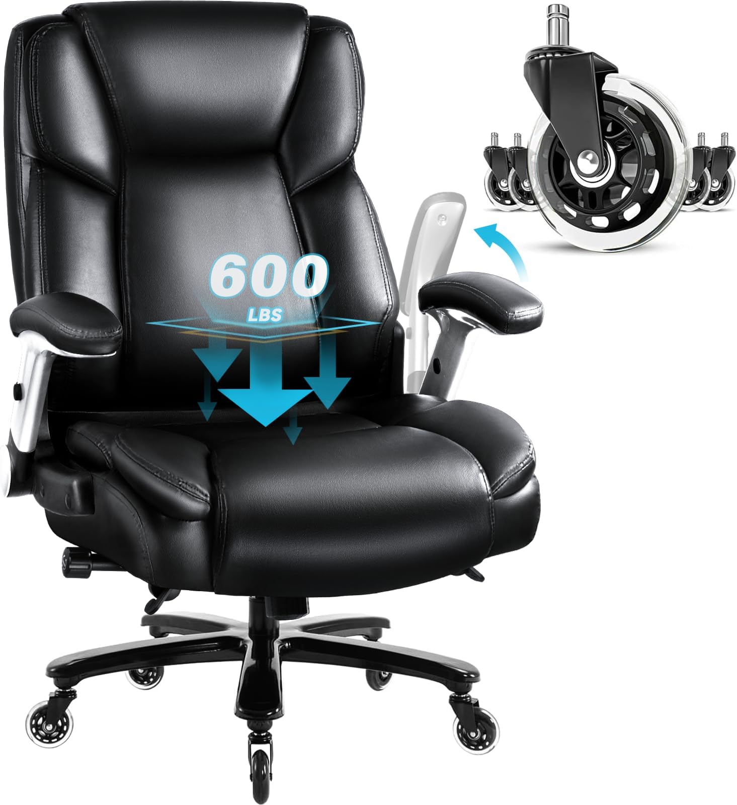 Amazon.com: Big and Tall Office Chair 500lbs-Heavy Duty Office Chair ...