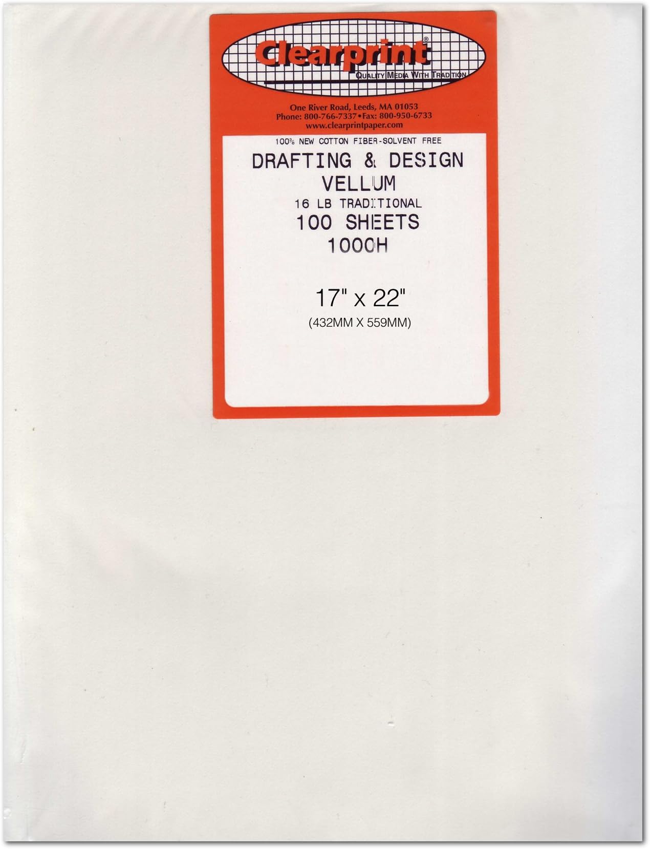 Amazon.com : Clearprint 1000H Design Vellum Sheets, 16 lb., 100% Cotton ...