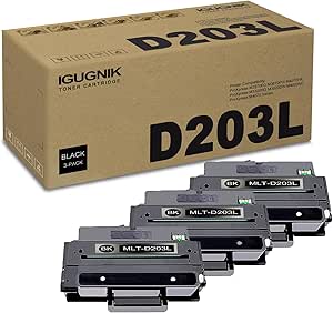 Amazon.com: 3 Pack MLT-D203L (SU901A) Black Toner Cartridge Replacement for Samsung MLT-D203L ...
