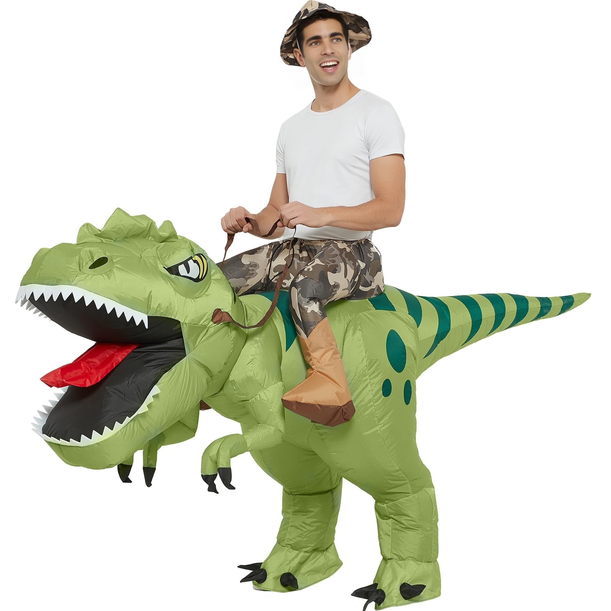 LUVSHINE Inflatable Dinosaur Costume Ride on T-Rex Costume Air Blow up ...