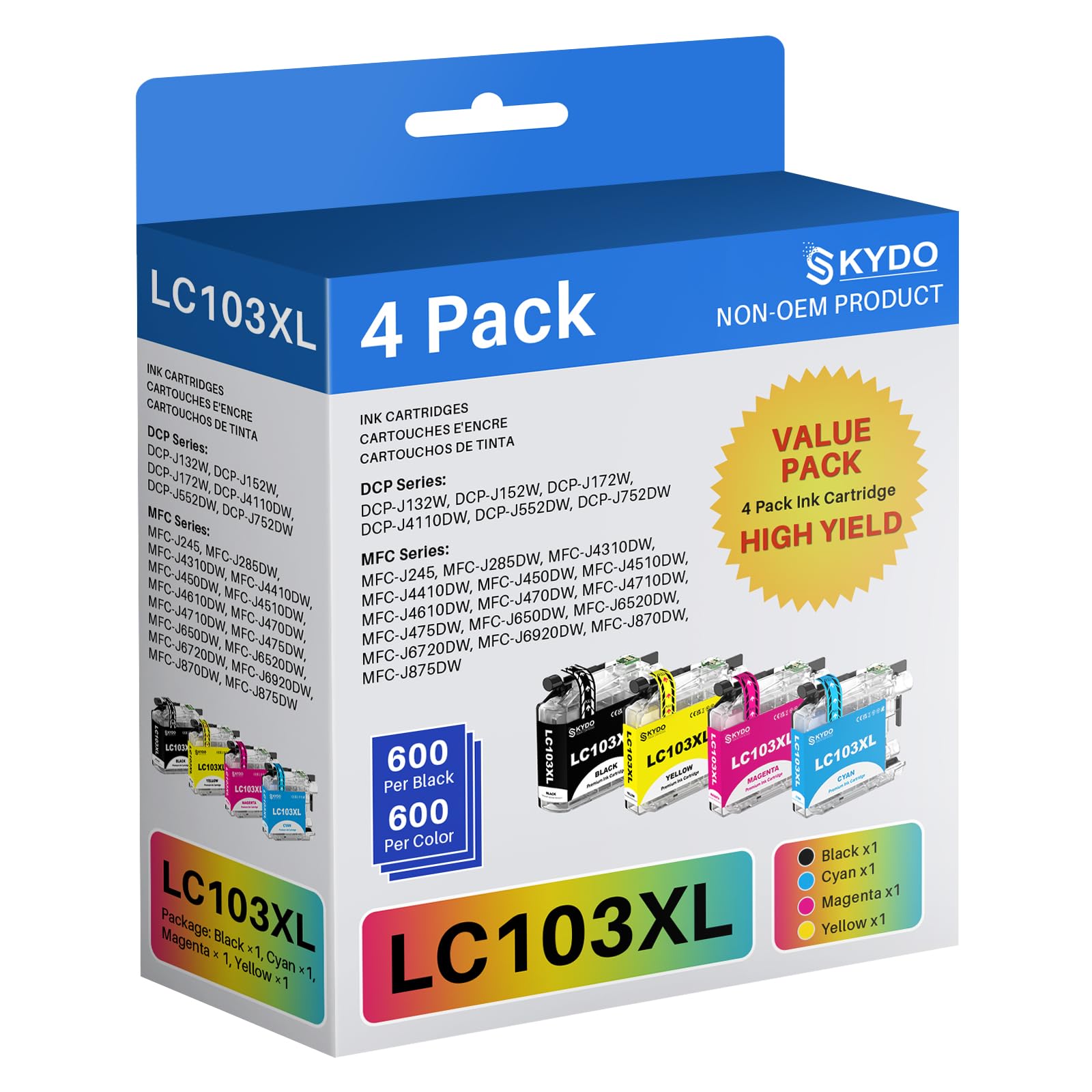 Amazon.com: Skydo Compatible LC103XL LC101XL Color Ink Cartridge ...