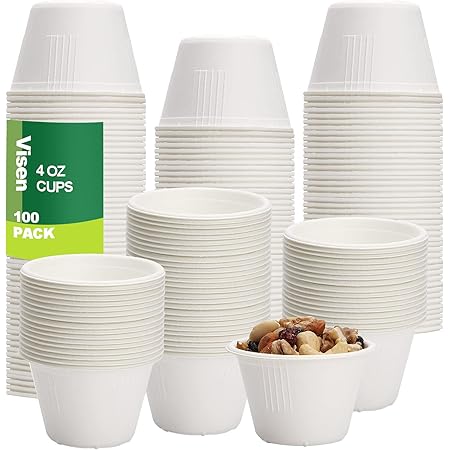 Amazon.com: 100 Pack Compostable Portion Cups,Disposable Paper Cups for ...