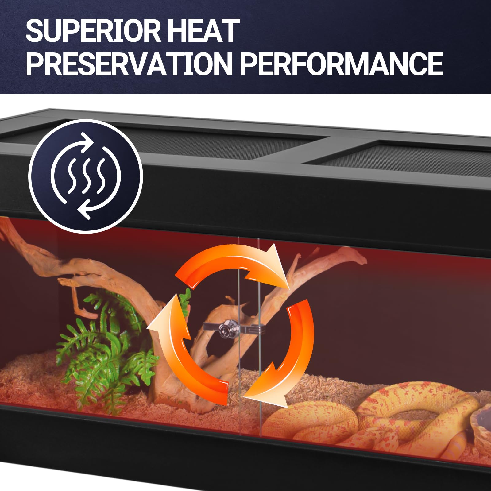 Snapklik.com : REPTI ZOO 68 Gallon PVC Reptile Terrariums, 48x18x18 Reptile Tanks Enclosure For ...