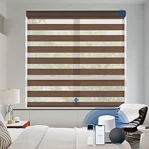Amazon.com: Keego Remote Control Window Blinds Alexa Automatic Shades Smart Motorized Zebra ...