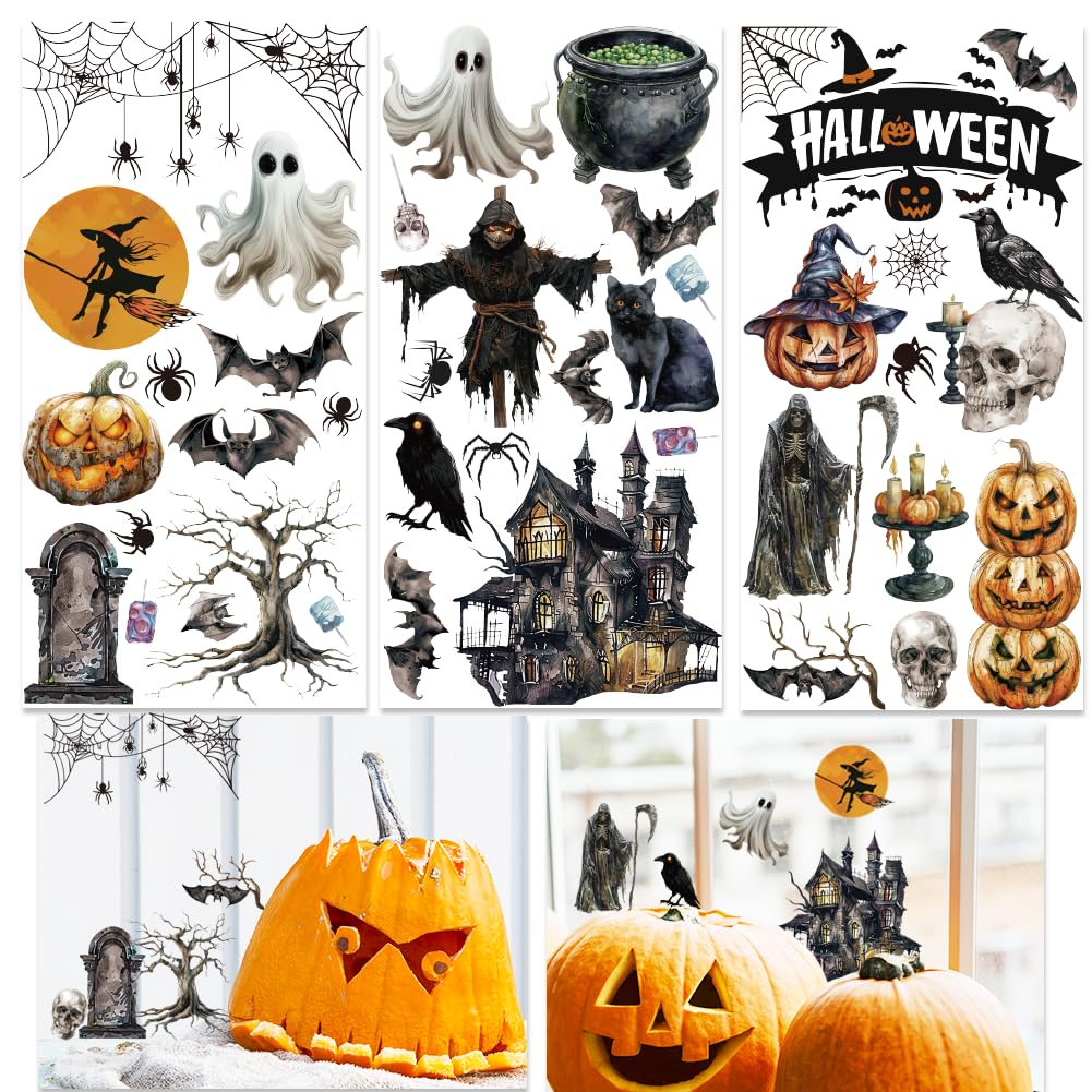 Amazon.com: INFUNLY 3 Sheet Halloween Rub on Transfers Decals 6x12 ...