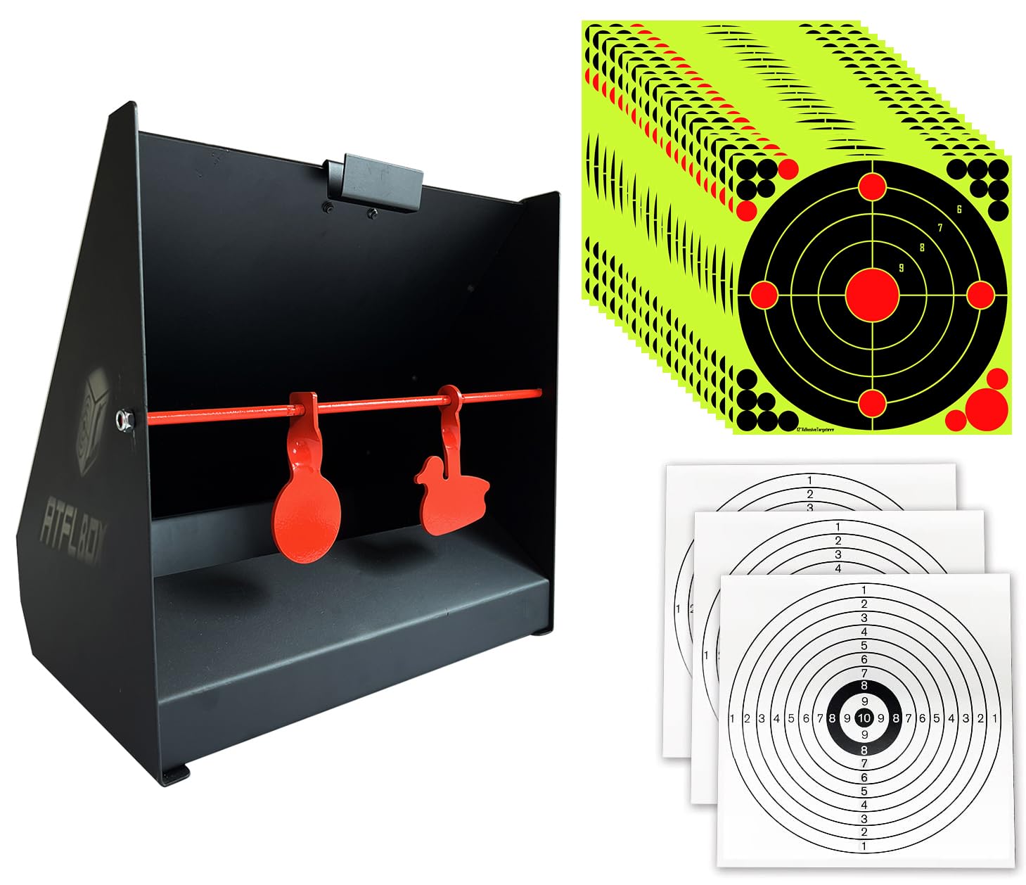 Amazon.com : Atflbox 12 inch Bullet Trap Box Target and 25pcs 12''x12 ...