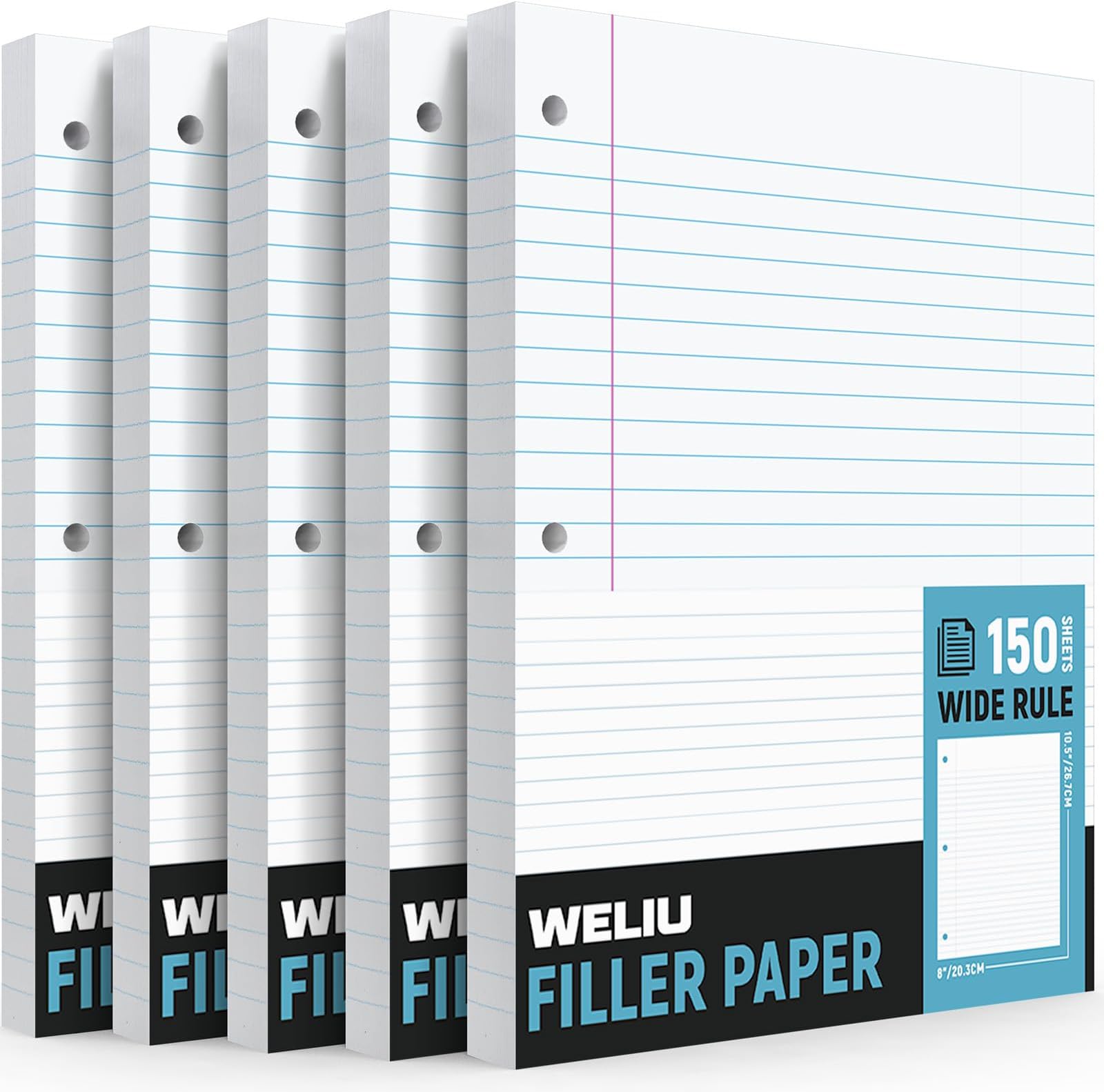 Amazon.com : WeLiu Loose Leaf Paper 750 Sheets Notebook Paper Bulk for ...