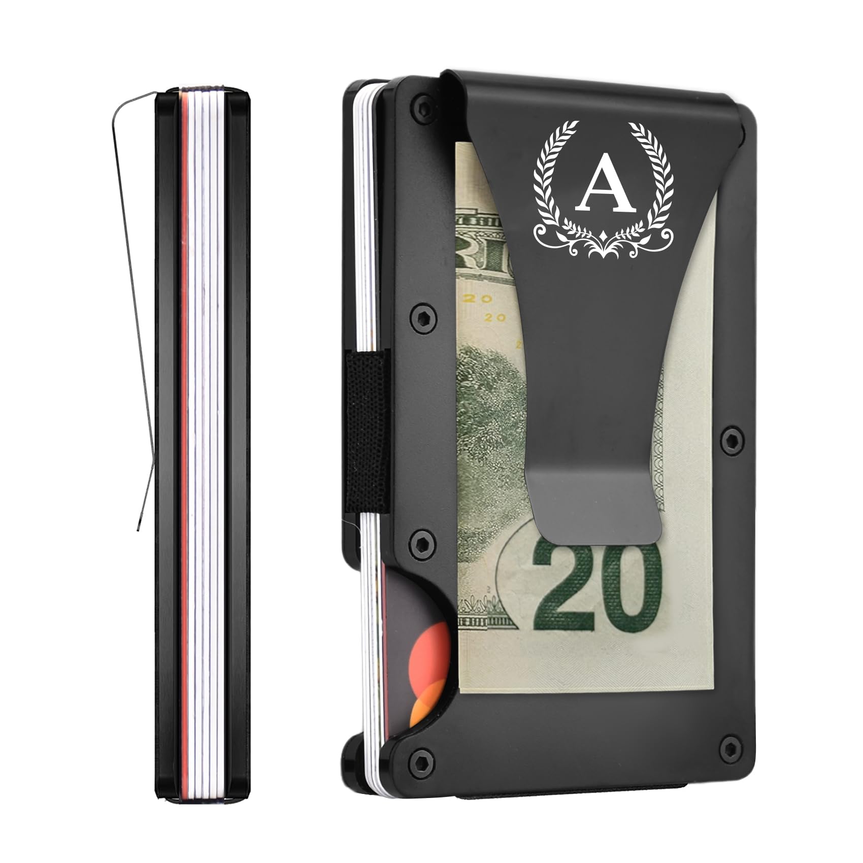 Amazon.com: ELEGANTPARK Metal Wallet for Men Initial Monogrammed Gifts ...