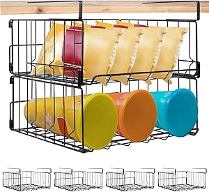 Amazon.com - Hanging Under Shelf Storage Basket, 4 Pack Foldable Under ...