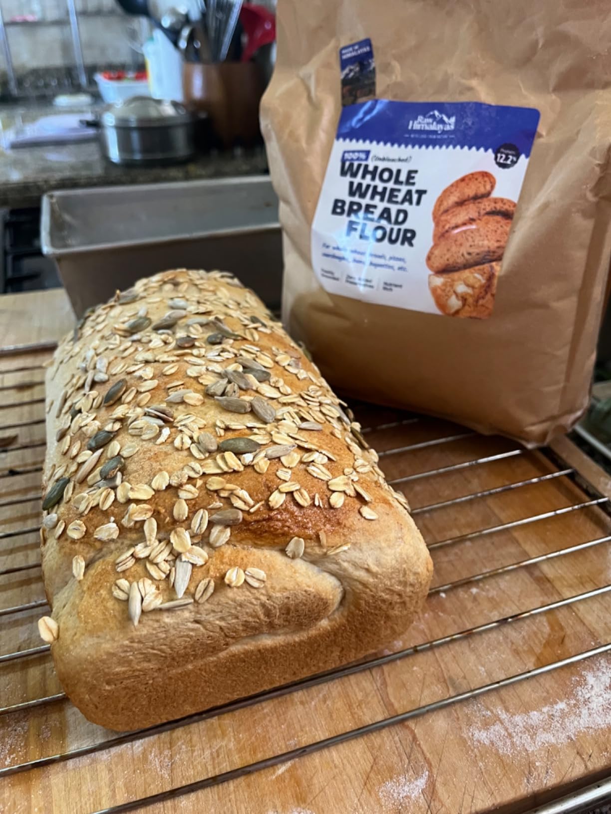 Raw Himalayas 100% Whole Wheat Bread Flour (2 Kg), Unbleached | Brown ...