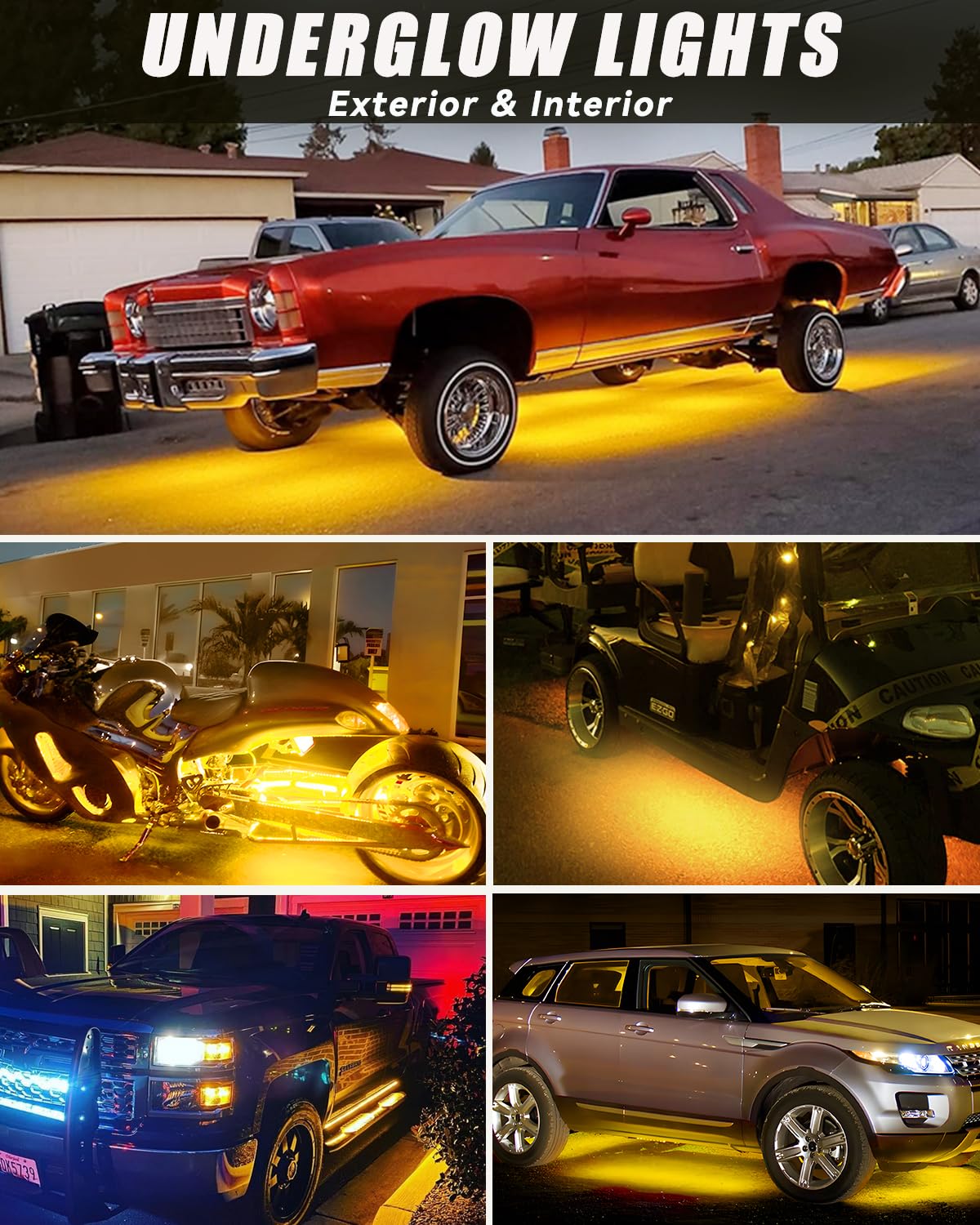 Snapklik.com : 12V Led Light Strip 18" Connectable Amber LEDs Strip ...