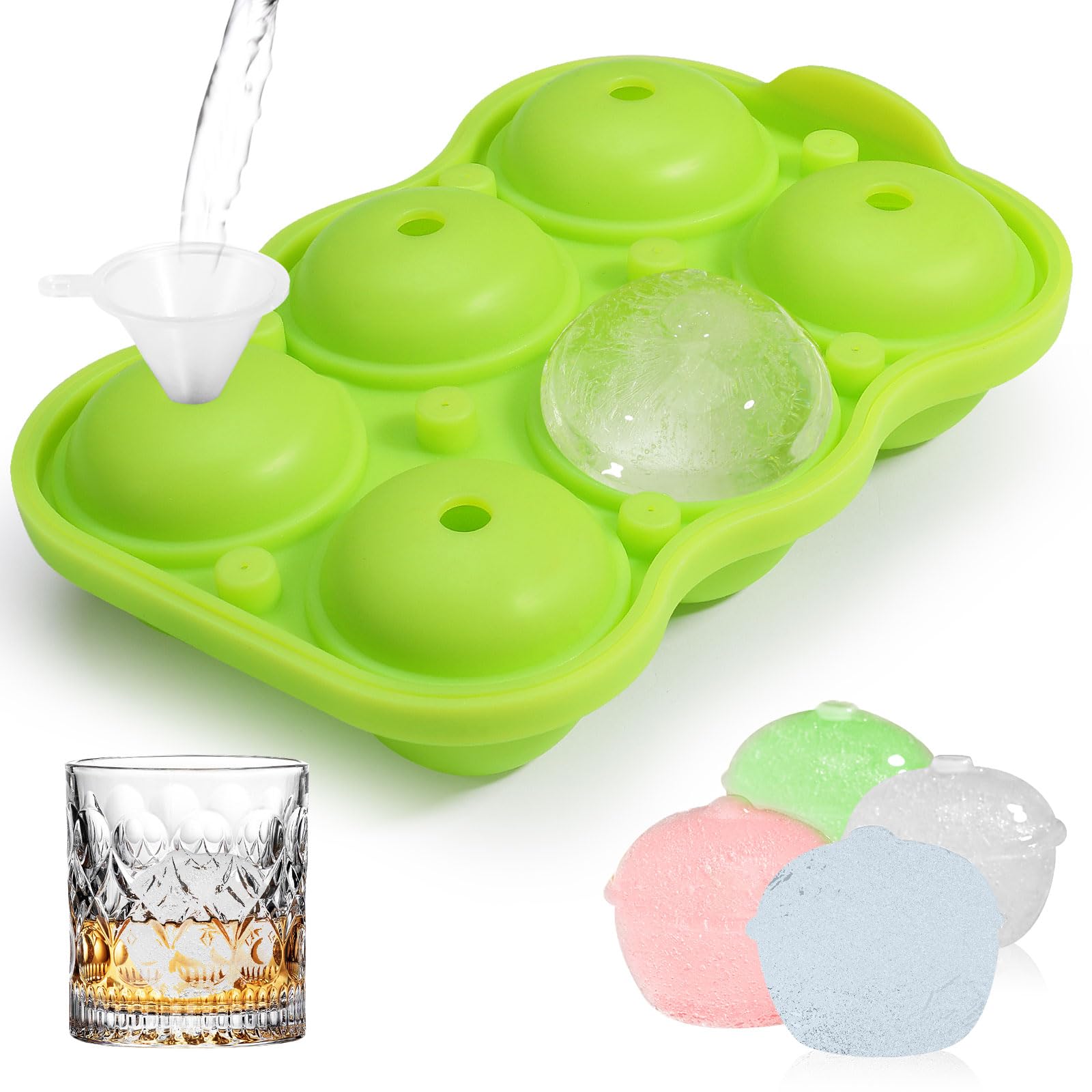 Amazon.com: Ice Cube Trays, Silicone Round Ice Ball Maker Mold, Big ...