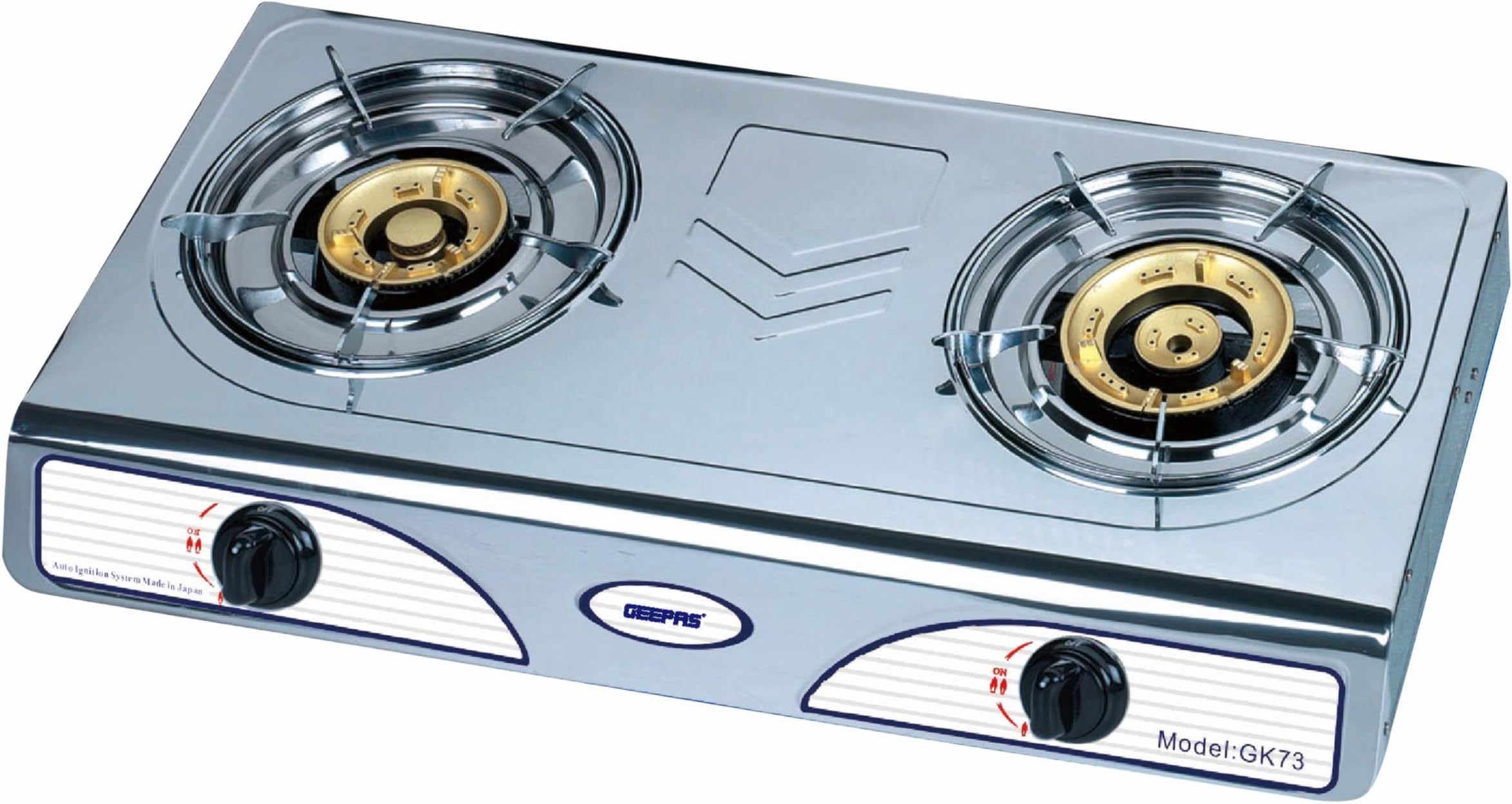 Geepas GK73 Stainless Steel Gas Stove Burner - 2 Burner Hob, Auto ...