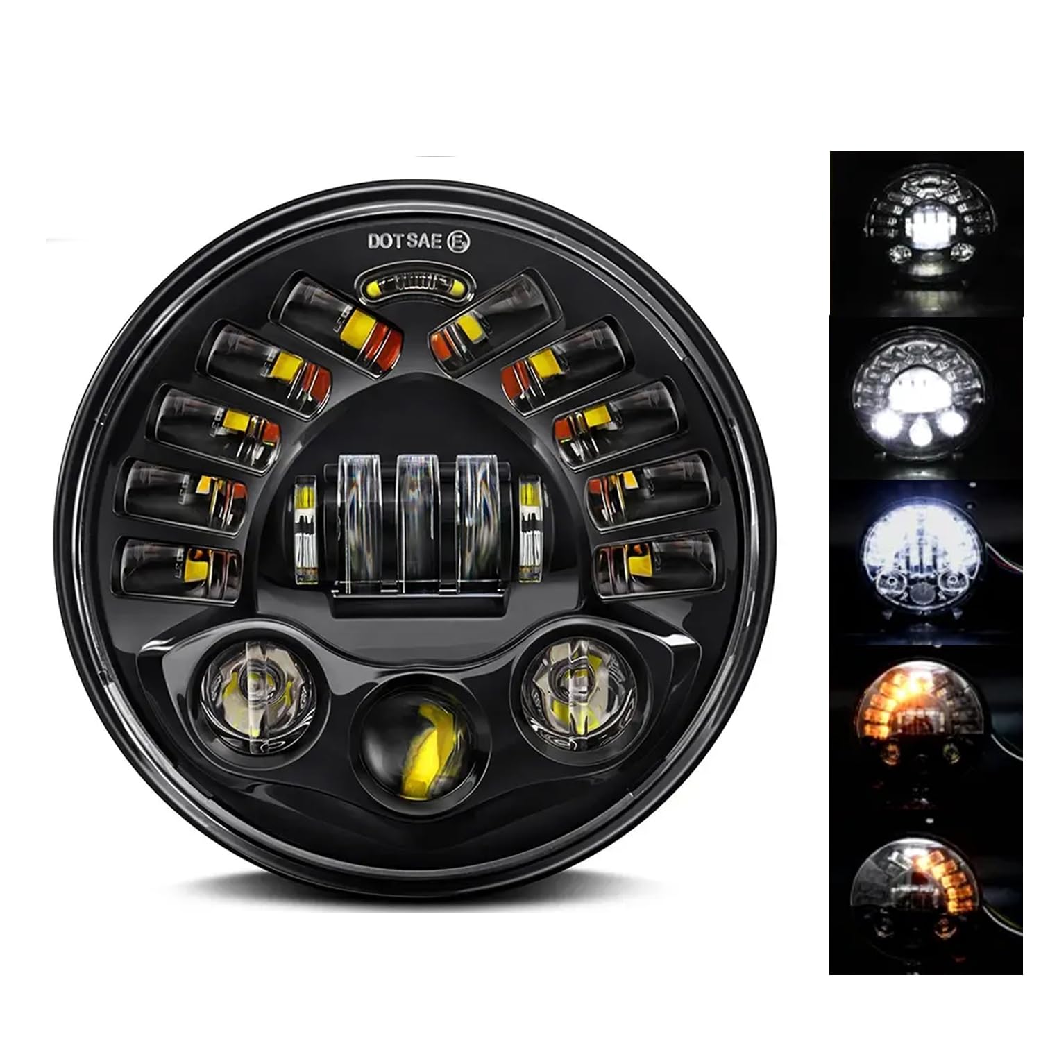 OTOROYS 7Inch LED Headlights 70W Round Headlamp With DRL Turn Signal ...