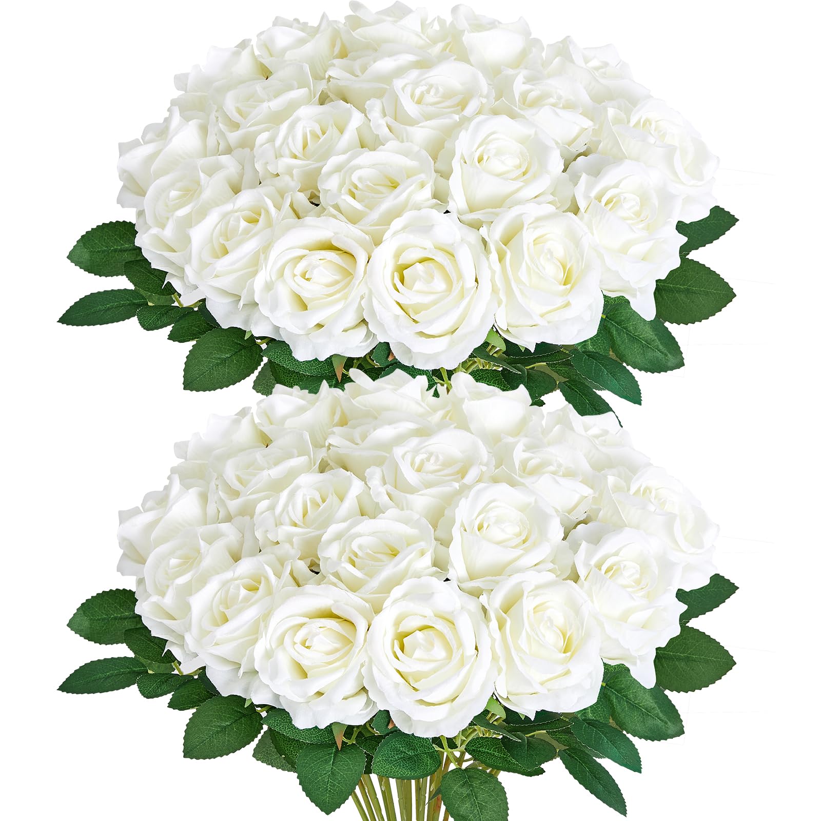 Amazon.com: Serwalin 30PCS Artificial Roses Flowers, White Artificial ...