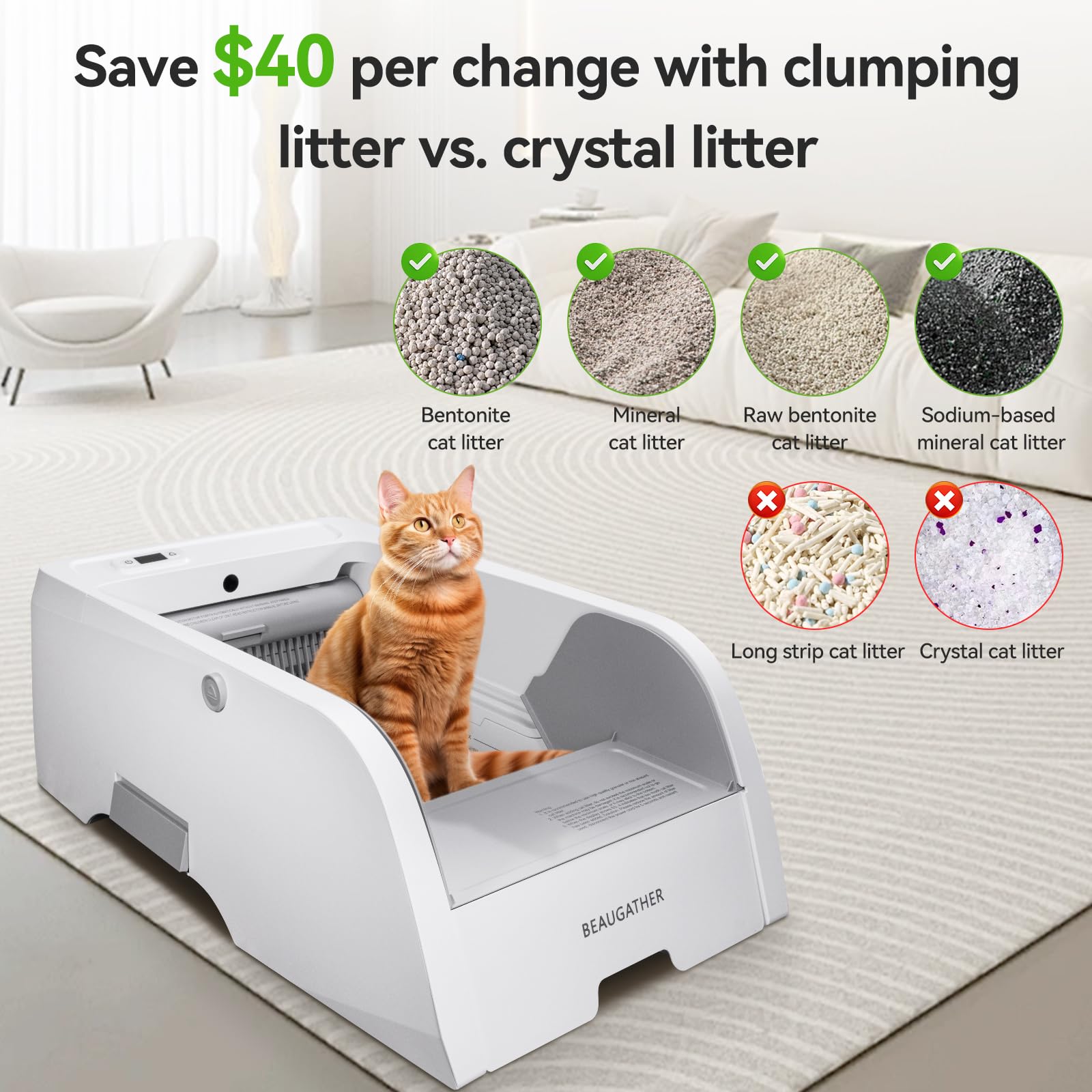 Snapklik.com : Self Cleaning Litter Box, Upgraded Automatic Cat Litter ...