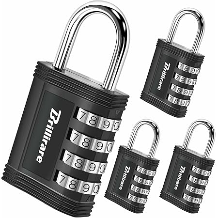 Combination Lock, 4 Pack, 4 Digit Combination Padlock for School Gym ...
