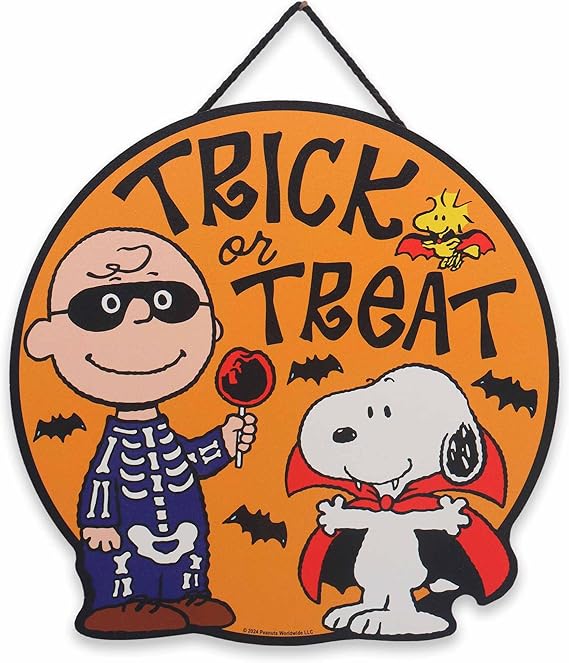 Amazon.com: Peanuts Charlie Brown and Snoopy Trick or Treat Hanging ...