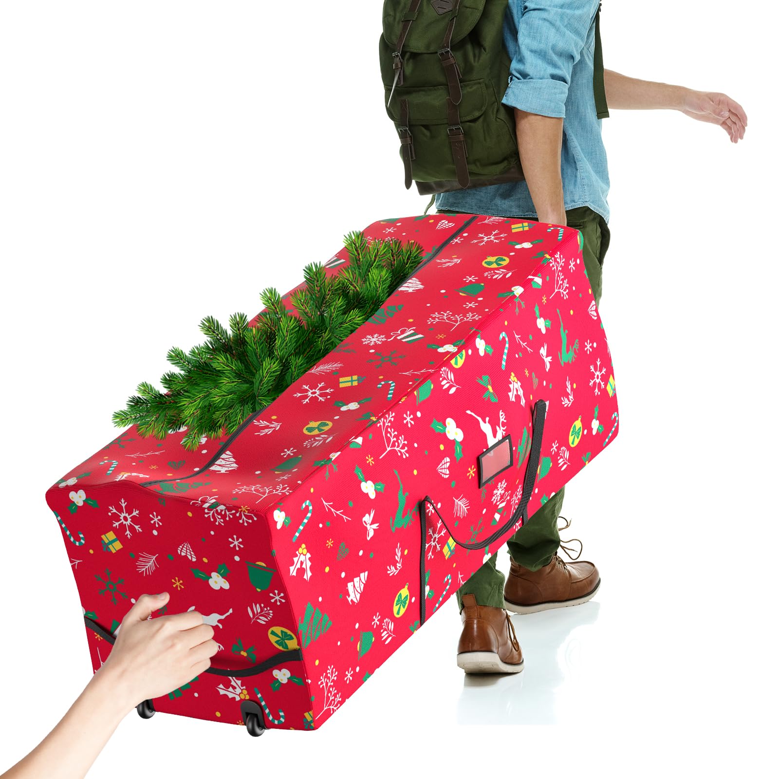 Amazon.com: Rolling Christmas Tree Storage Bag - 9 Ft Xmas Tree Storage ...