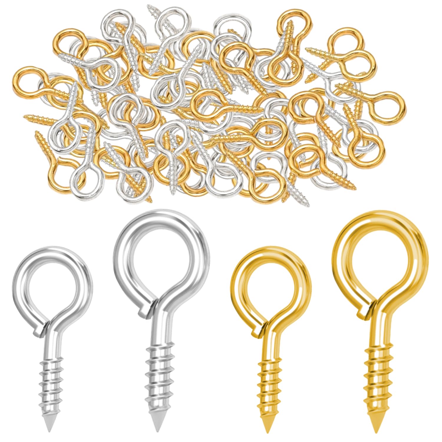 400 Pcs 8mm, 10mm Eye Screws, Eye Bolts, Mini Hooks, Eye Hooks ...