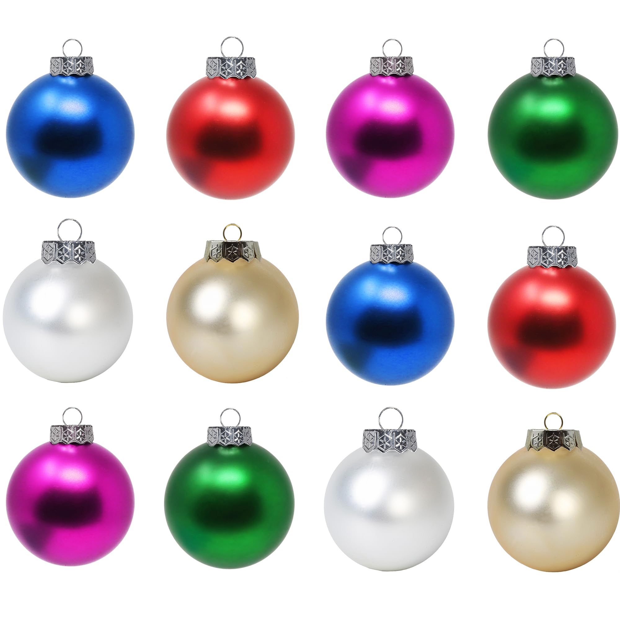 Amazon.com: Sleetly 12pk Colorful Matte Christmas Tree Ball Ornaments ...