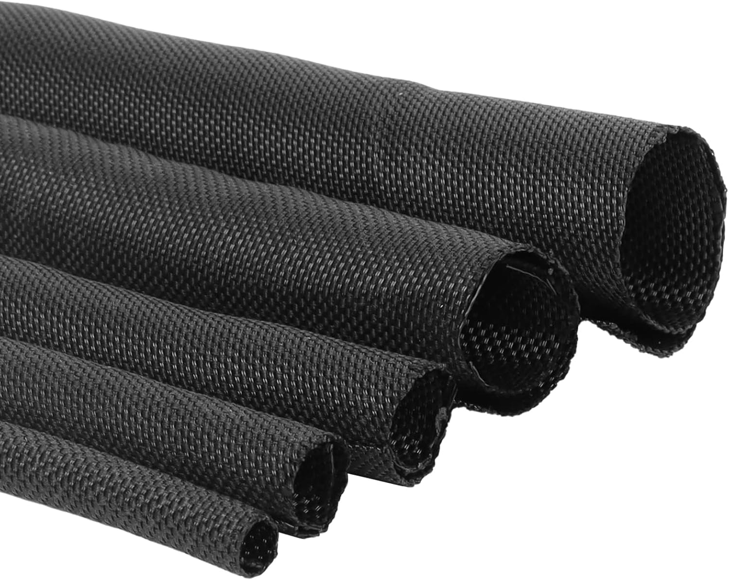 Amazon.com: Black Braided Cable Management Sleeves Wire Loom Tubing ...